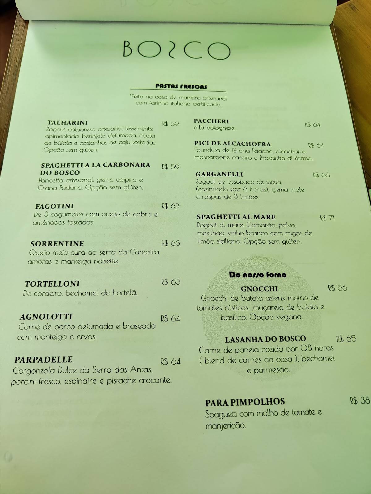 Menu em Bosco Restaurante, São Paulo