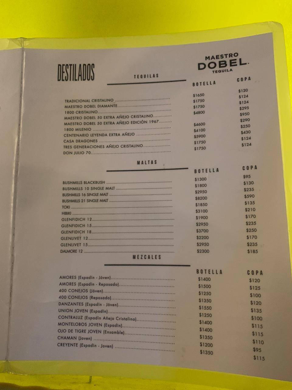 Menu at Botanero Moritas Insurgentes pub & bar, Monterrey, Av ...