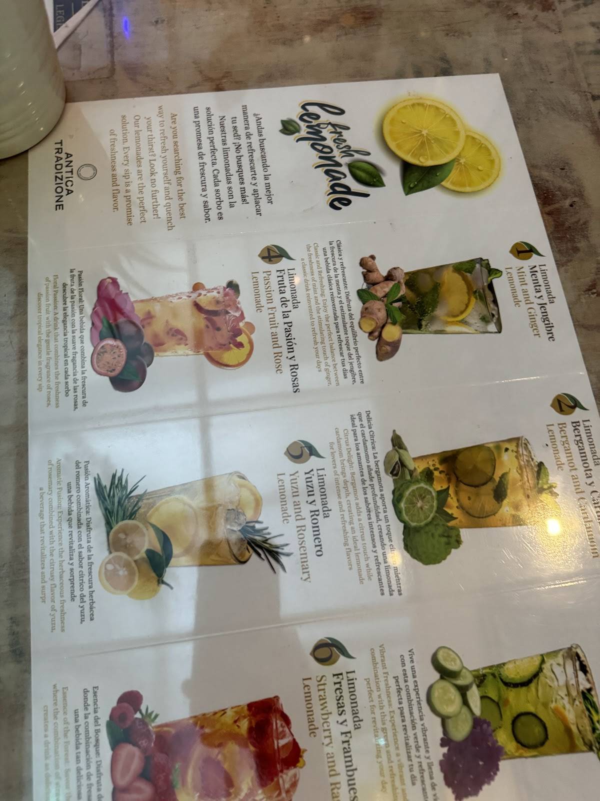 Carta de Botánic Bar Legendario, Toledo