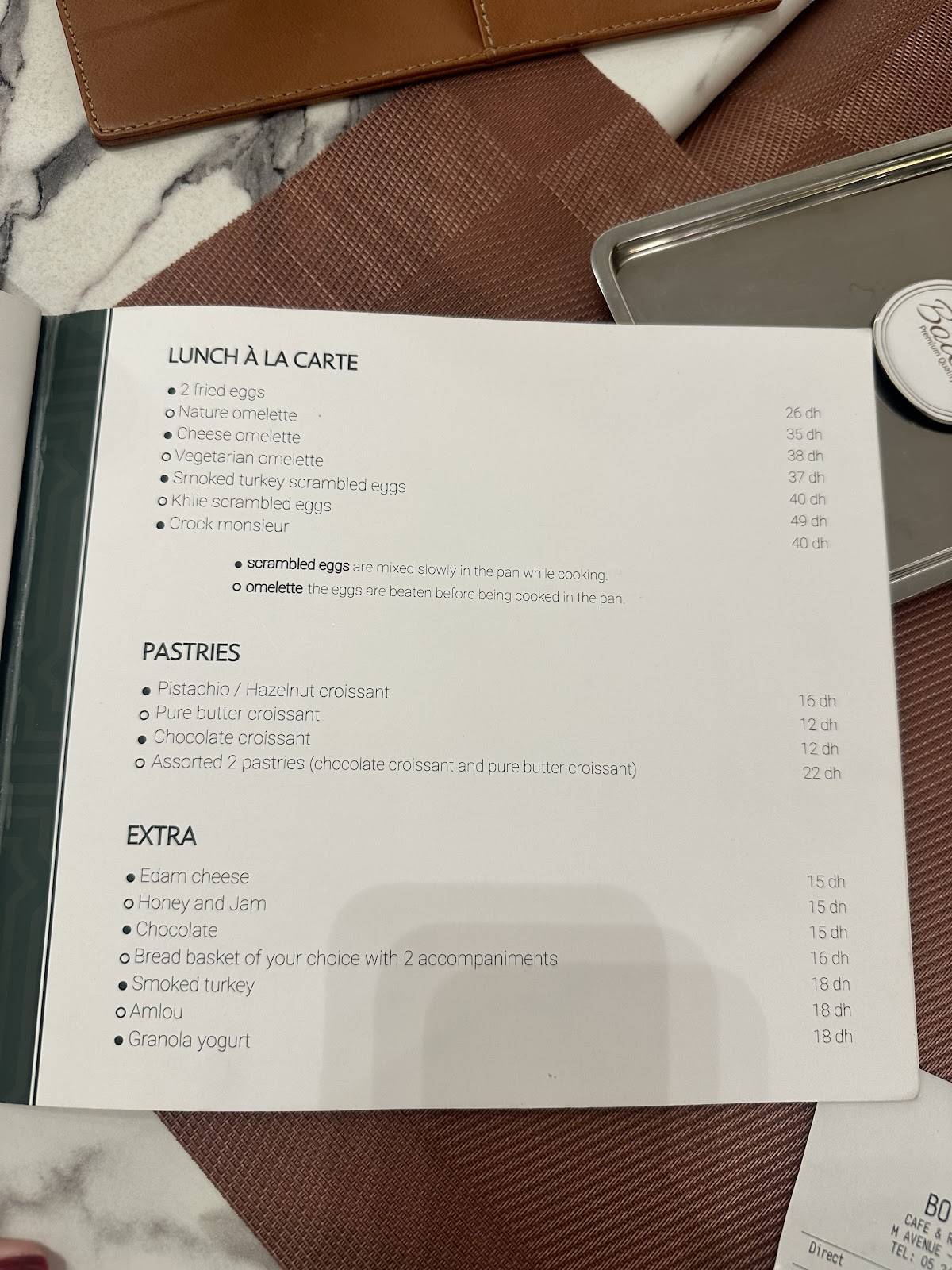 Menu au Botchi Coffee Marrakech restaurant, Marrakech