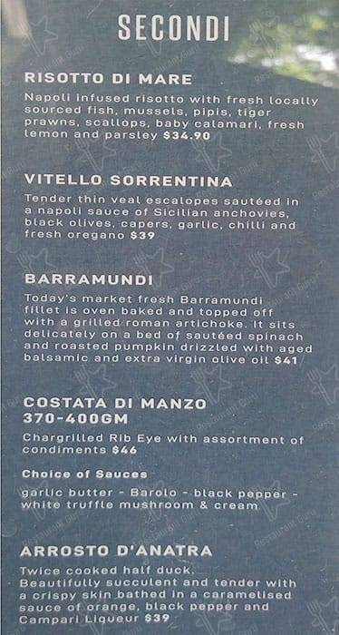 Menu at Botticelli Ristorante & Bar, Brighton