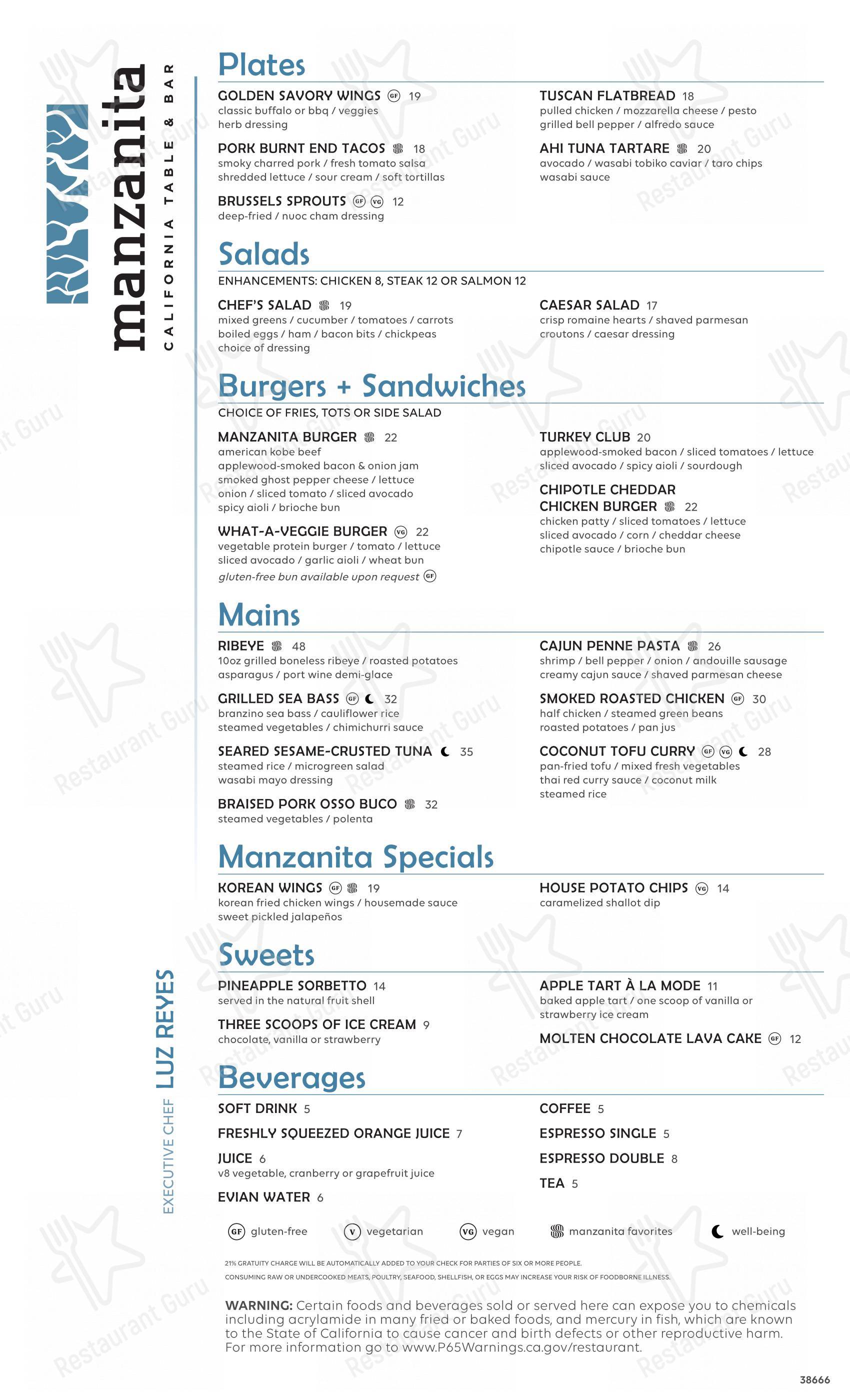 Menu at Brandon's Restaurant & Bar, Milpitas