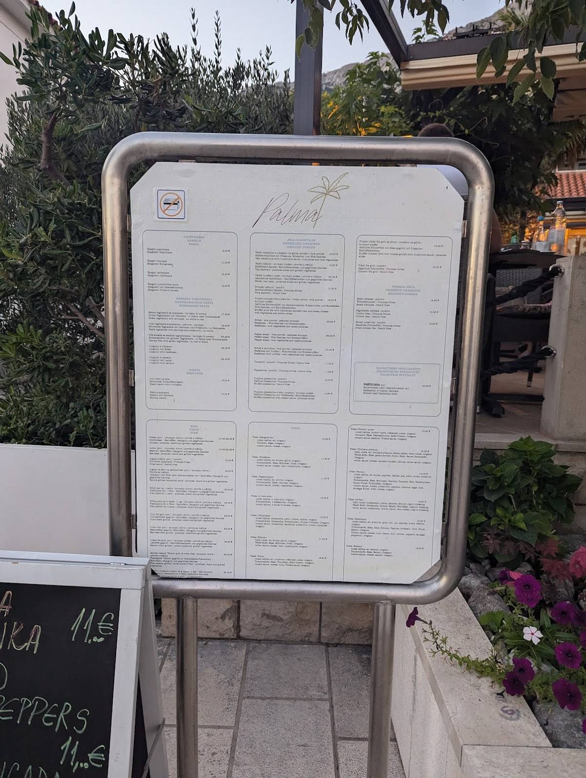 Menu at Restaurant Palma, Brela
