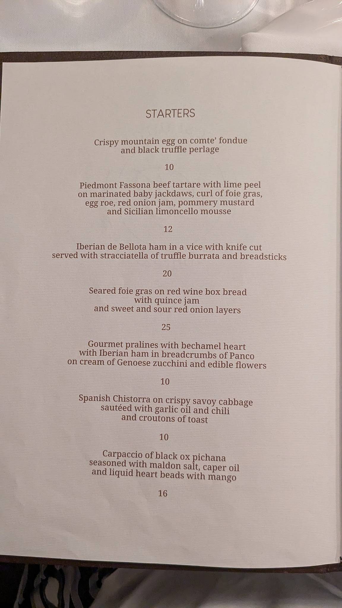 Menu da Bricco Bacco ristorante Monreale
