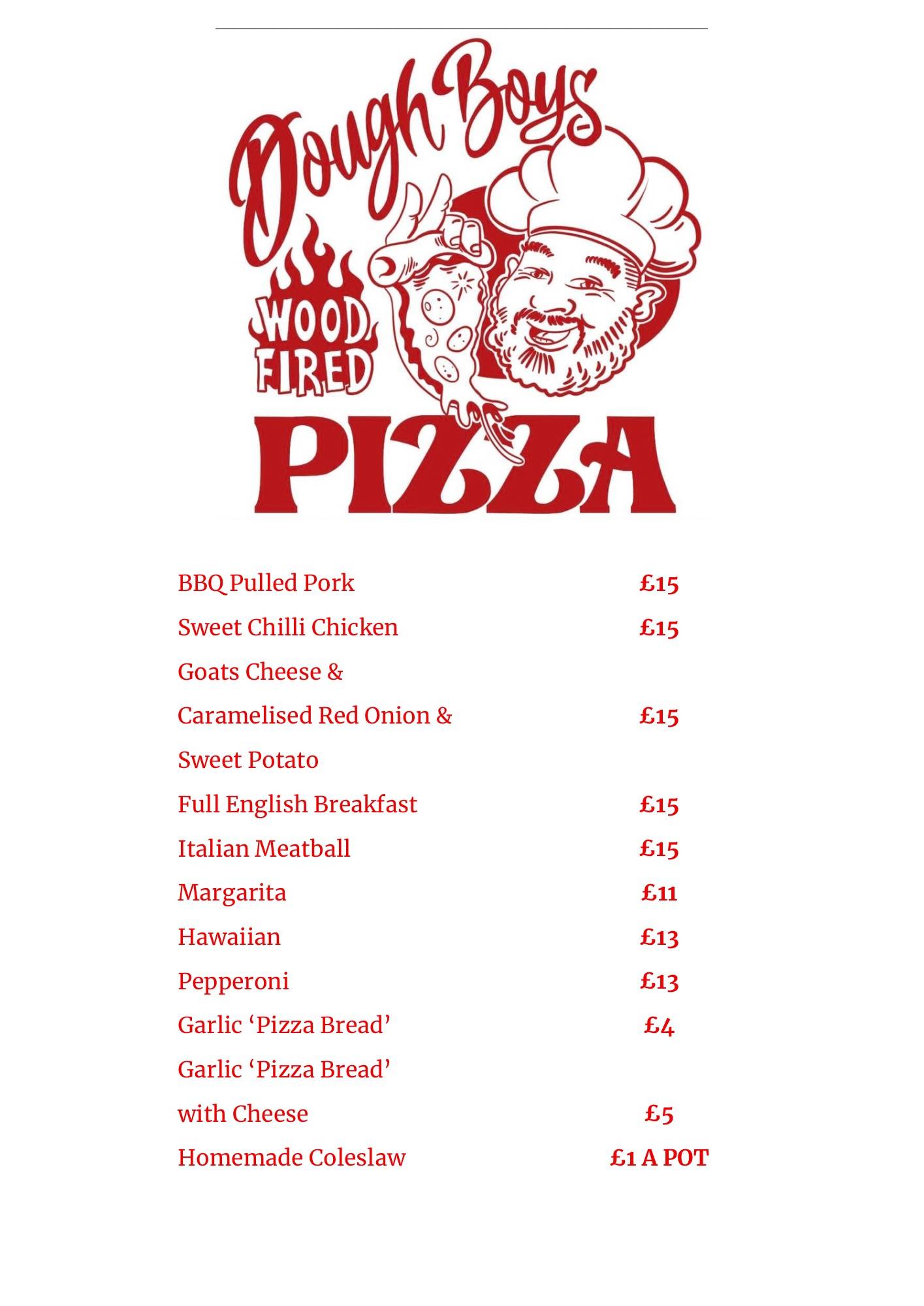 Menu at Bridge Inn pub & bar, Weymouth