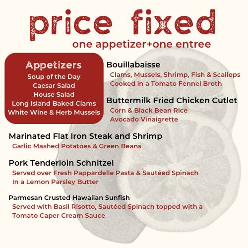 Menu at Sea Levels Restaurant, Brightwaters