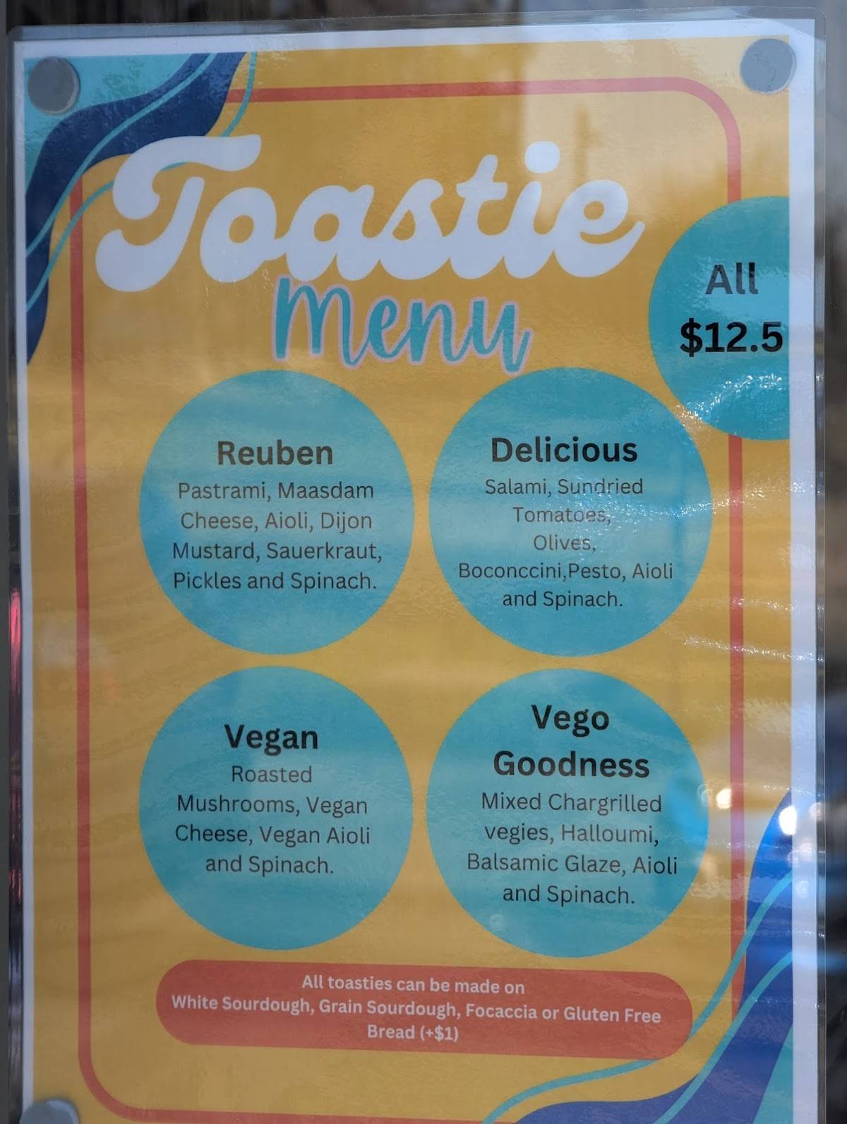 Menu at Briki cafe, Thornbury