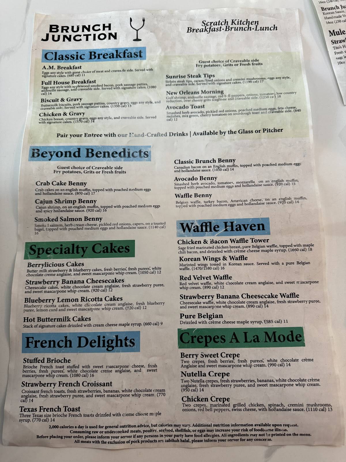 Menu at Brunch Junction restaurant, Pearland