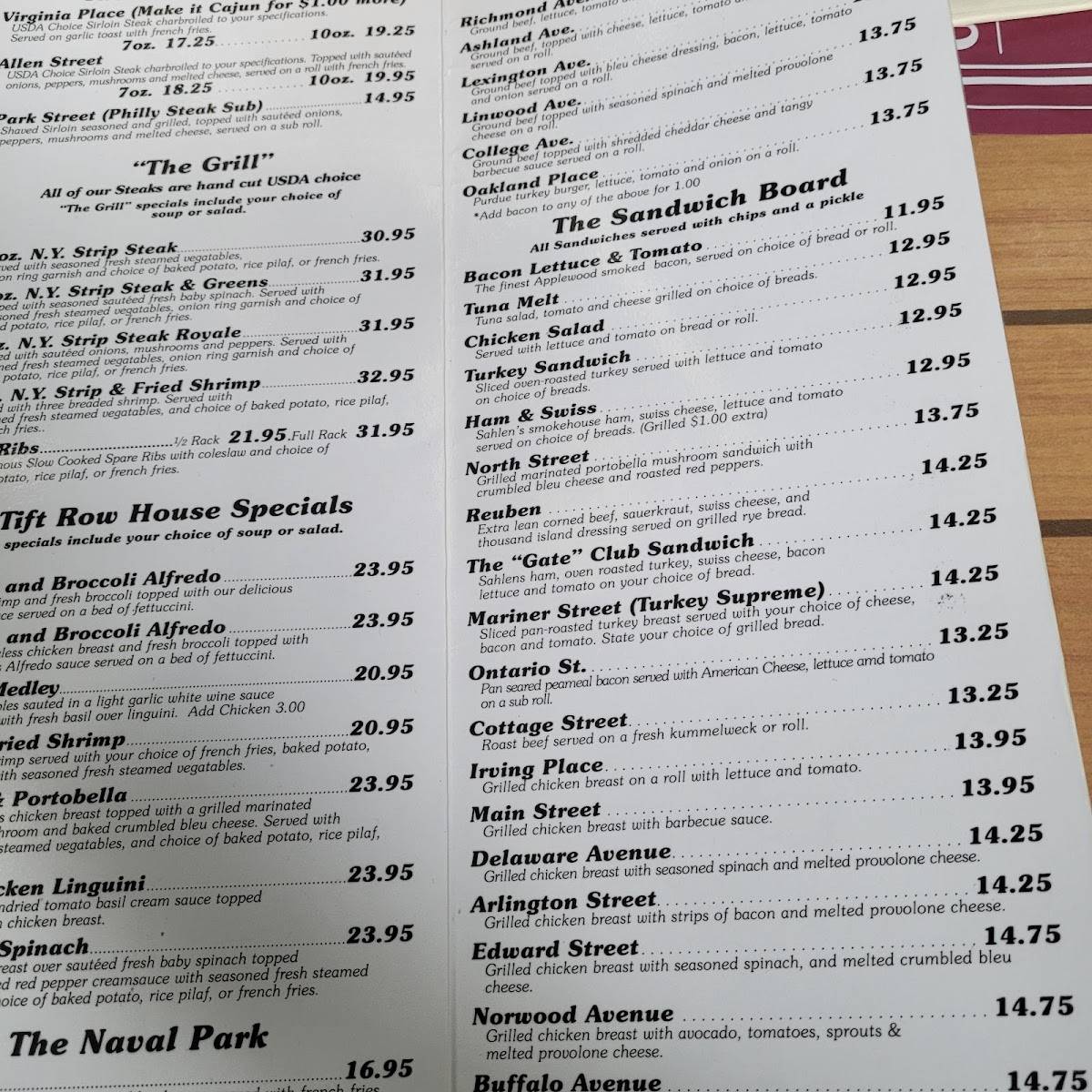 Menu at Gabriel's Gate pub & bar, Buffalo