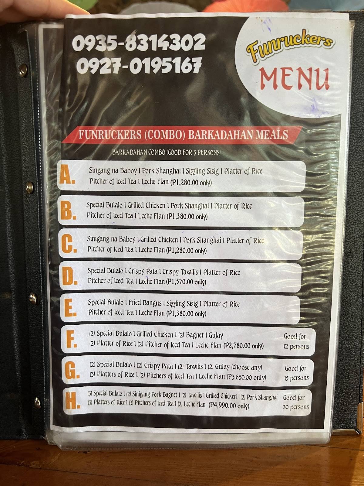Menu at Bulalo Seafoods Kambing restaurant, Talisay