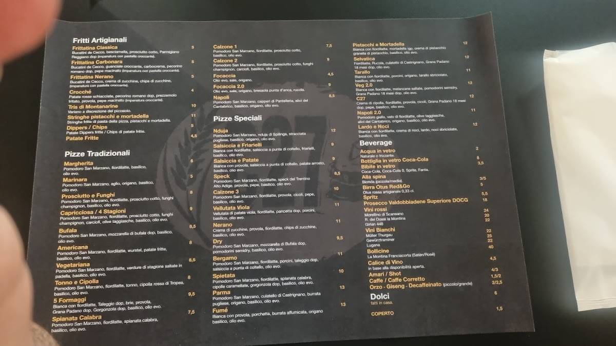 Menu da C27 Pizzeria 2.0, Scanzorosciate