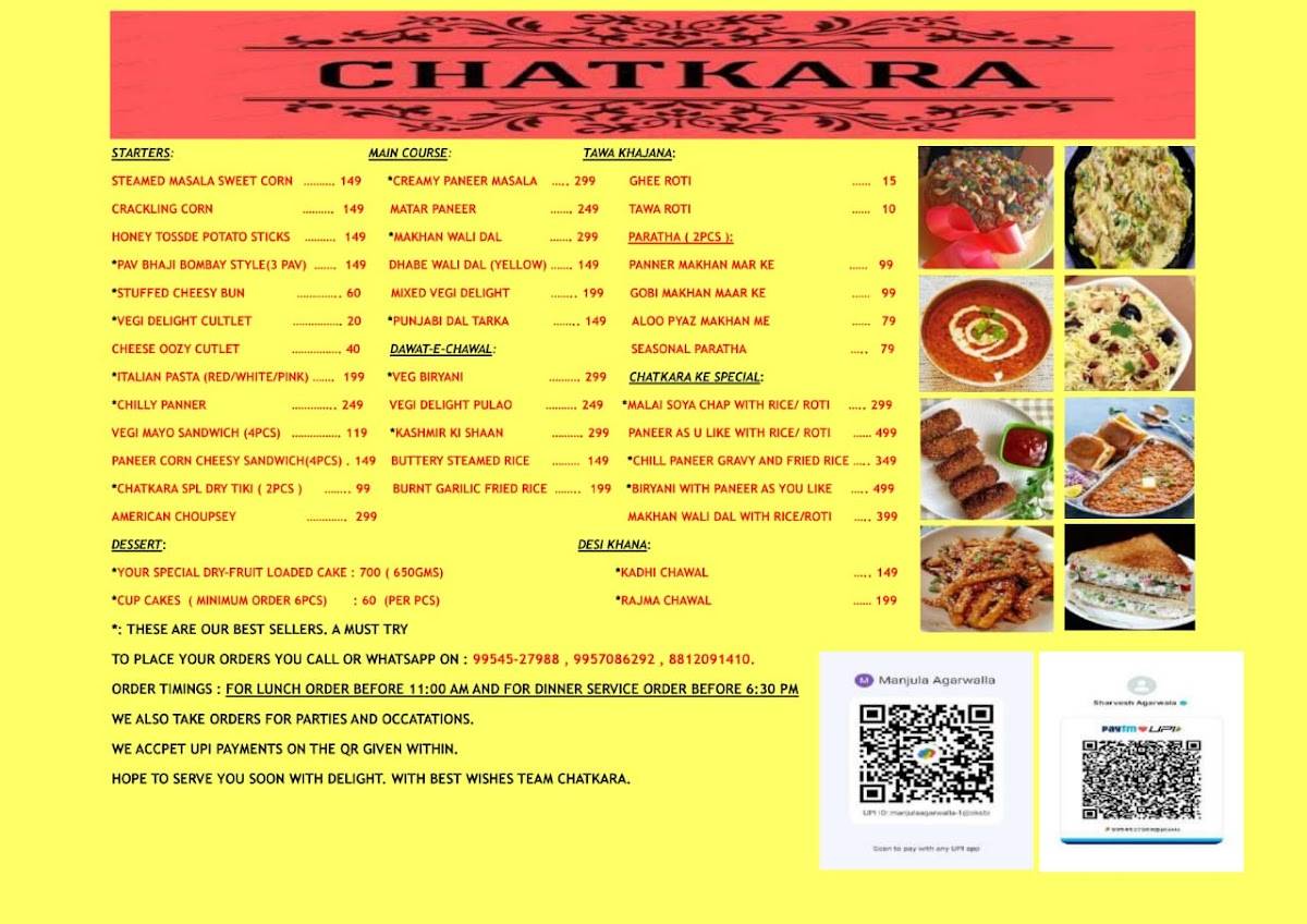 Menu at CHATKARA, Tezpur