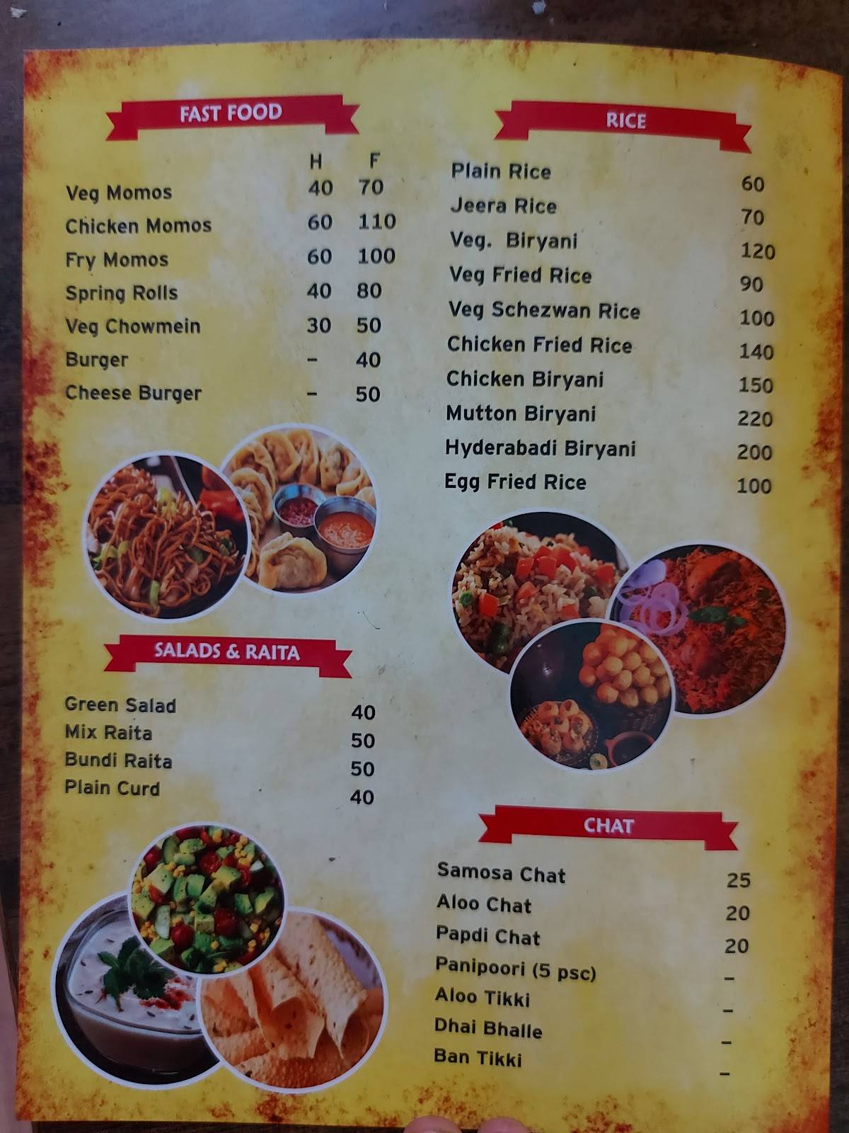 Menu at CHATORI GALI, Rishikesh