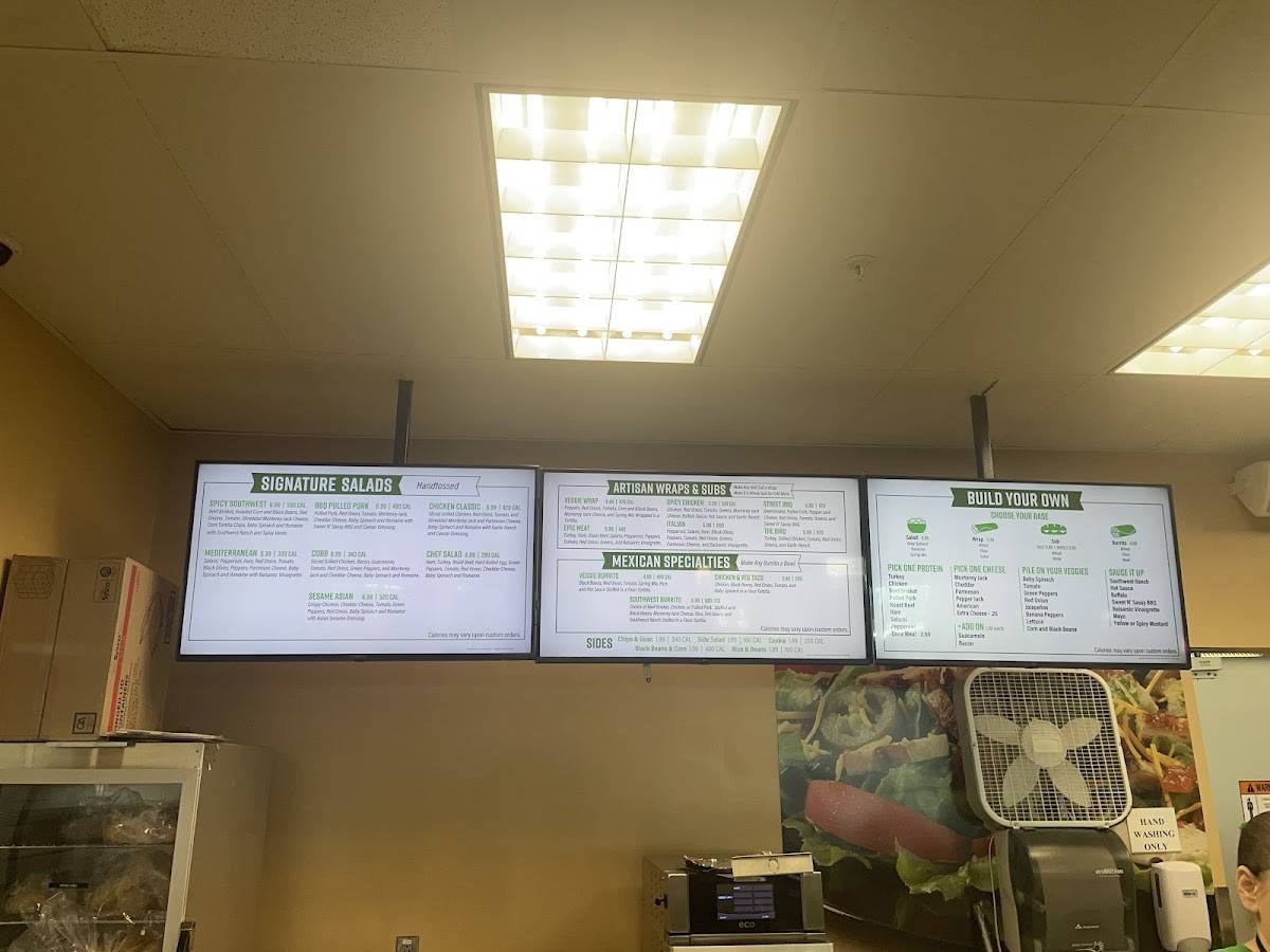 Menu at CHOPZ restaurant, Fort Sill
