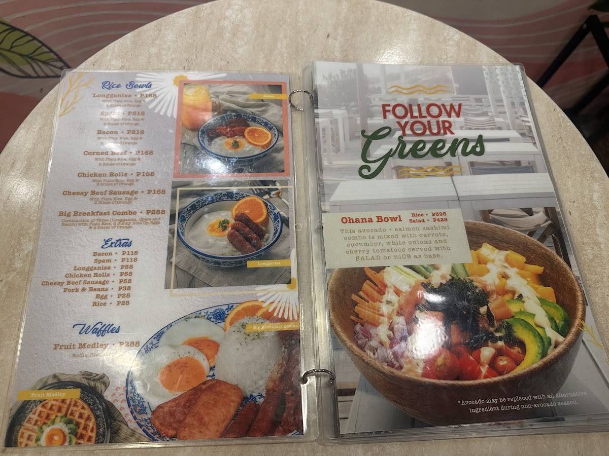 Menu at COOEE cafe, Cebu City