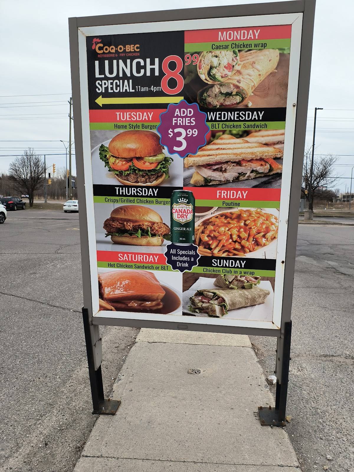 Menu at COQ-O-BEC ROTISSERIE CHICKEN BBQ, Kingston