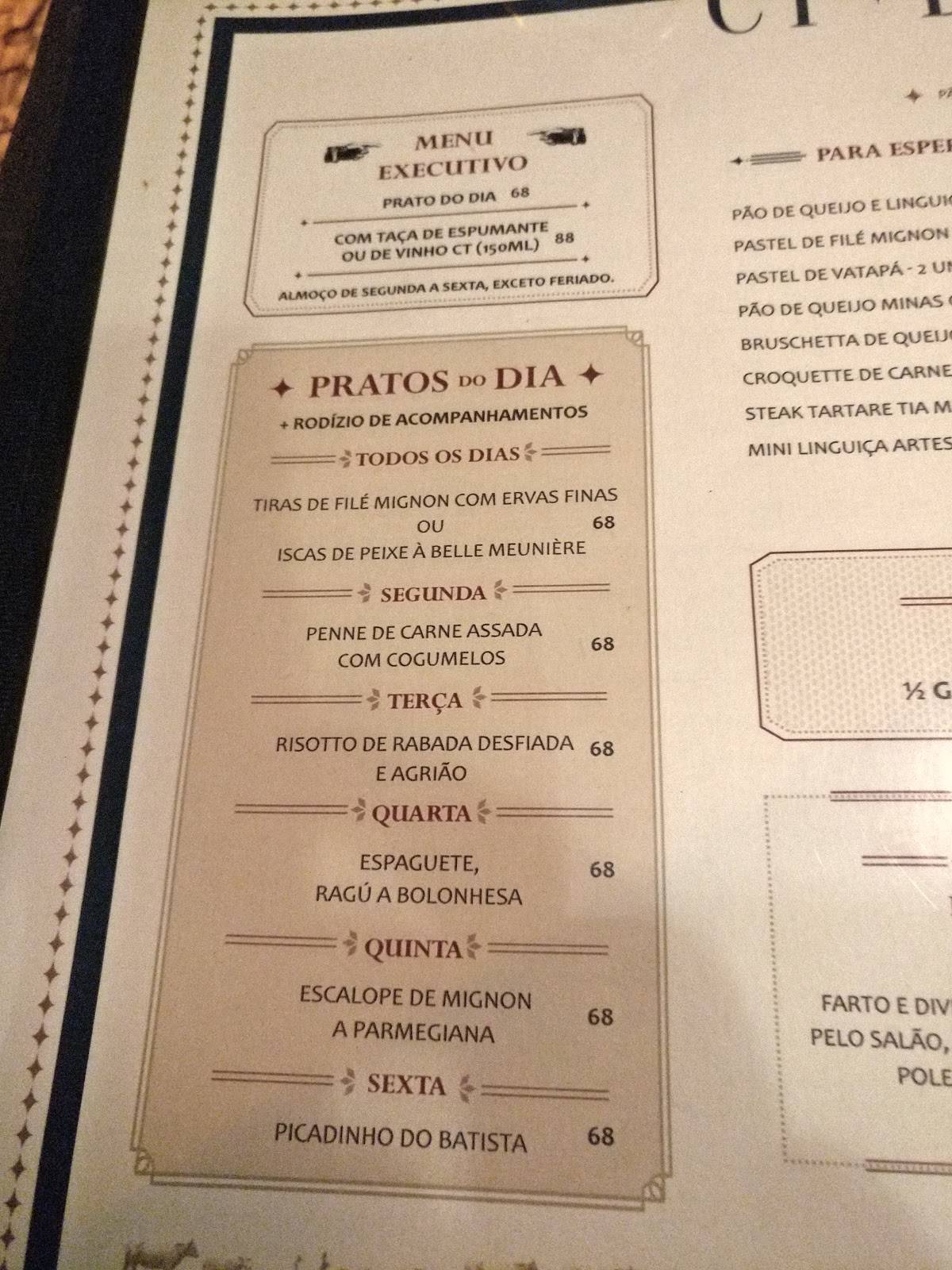 Menu em CT Boucherie churrascaria, Rio de Janeiro, Rua Dias Ferreira