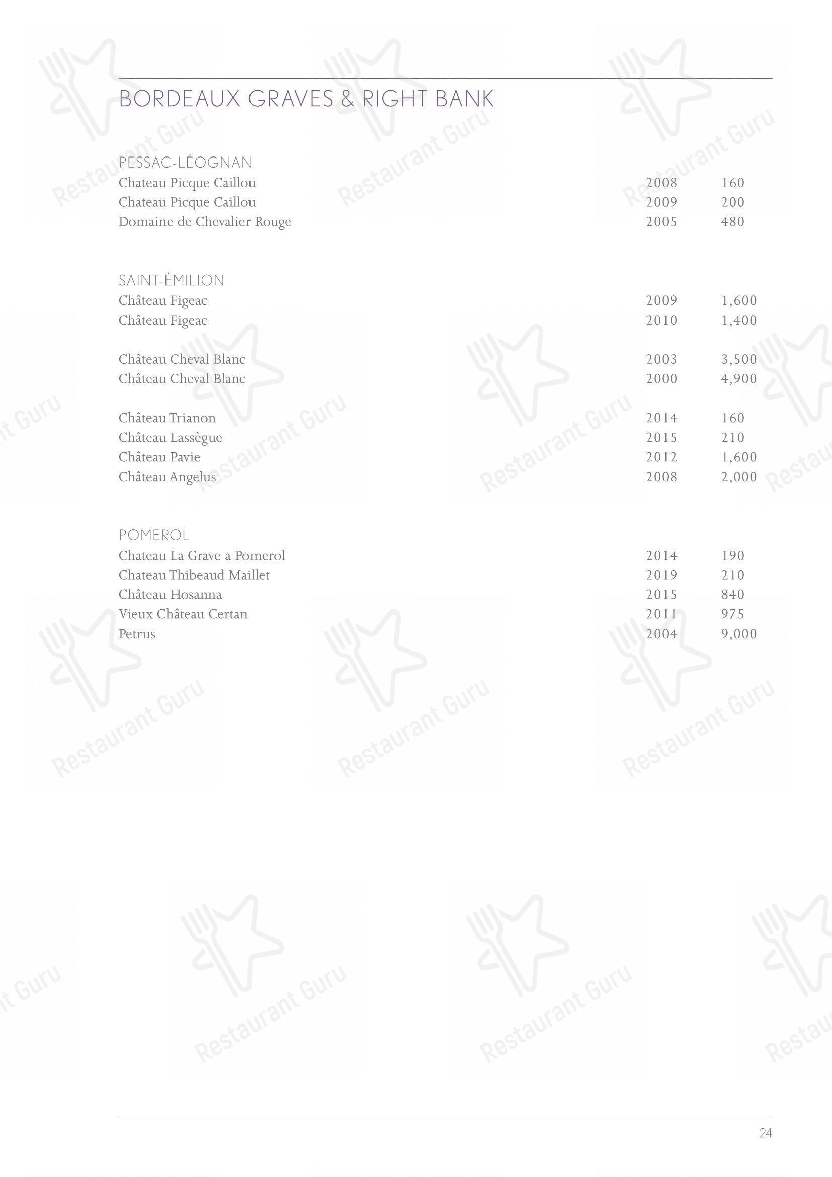 Menu at CUT at 45 Park Lane pub & bar, London, 45 Park Ln