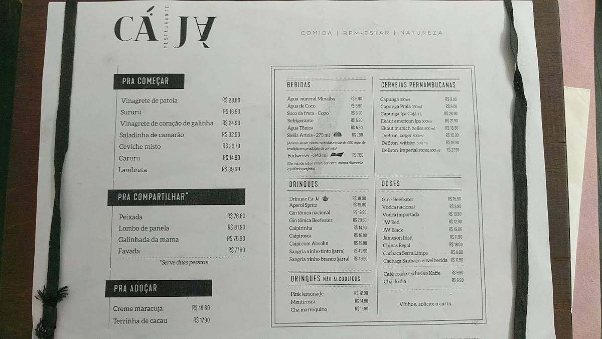 Menu em Cá-Já Restaurante, Recife