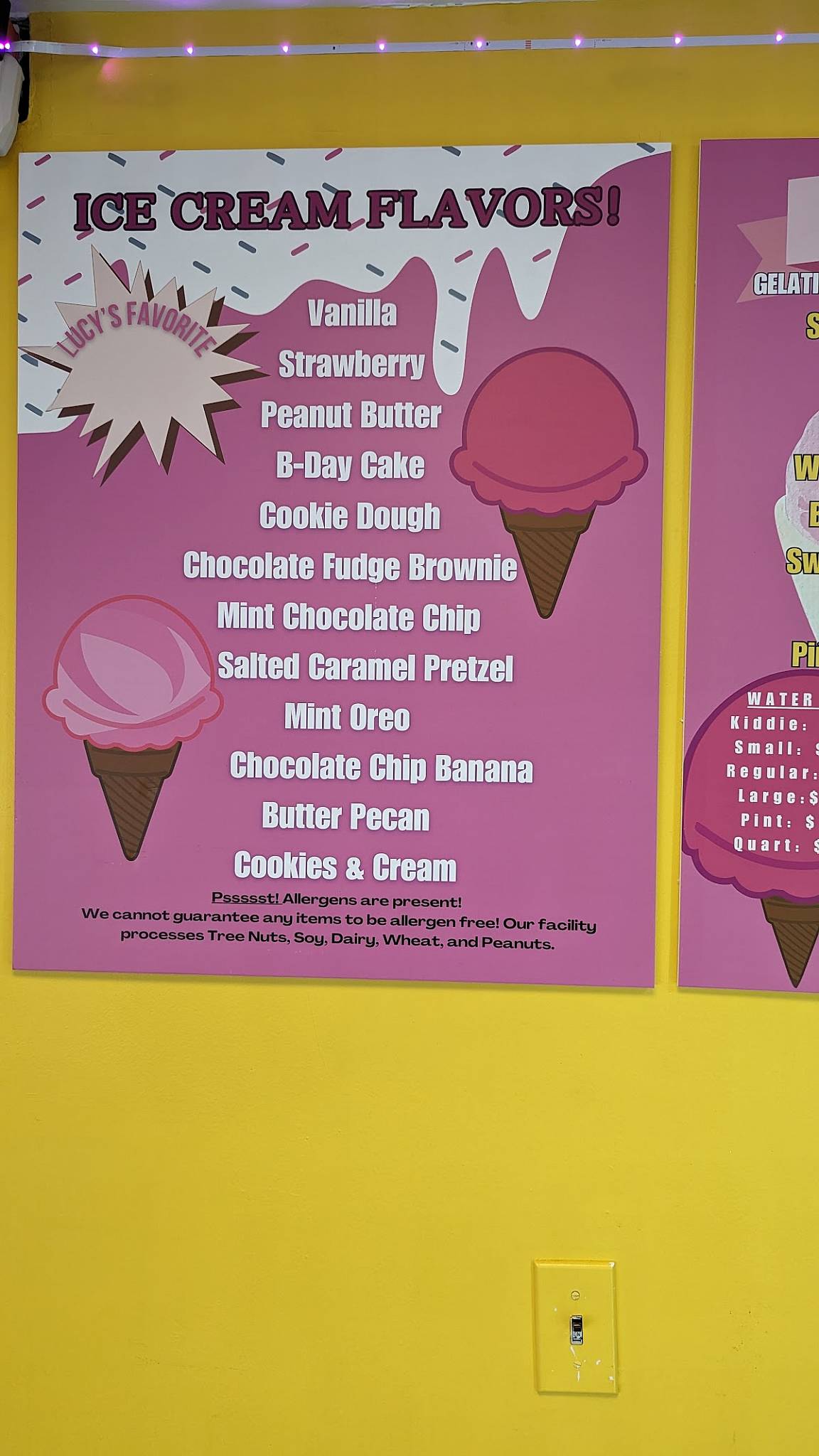 Menu at Cabana Water Ice Co, Collingswood, 552 Haddon Ave
