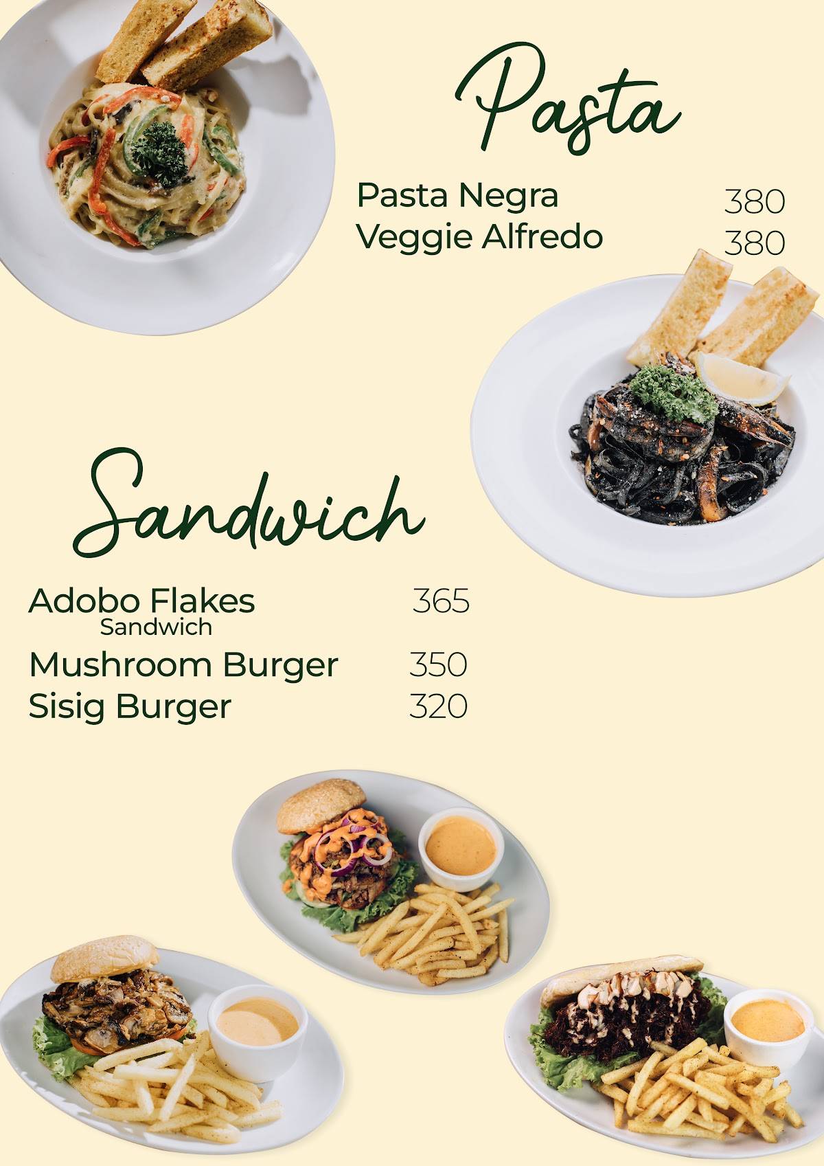 Menu at Cabanas Dine and Bar, Tagaytay