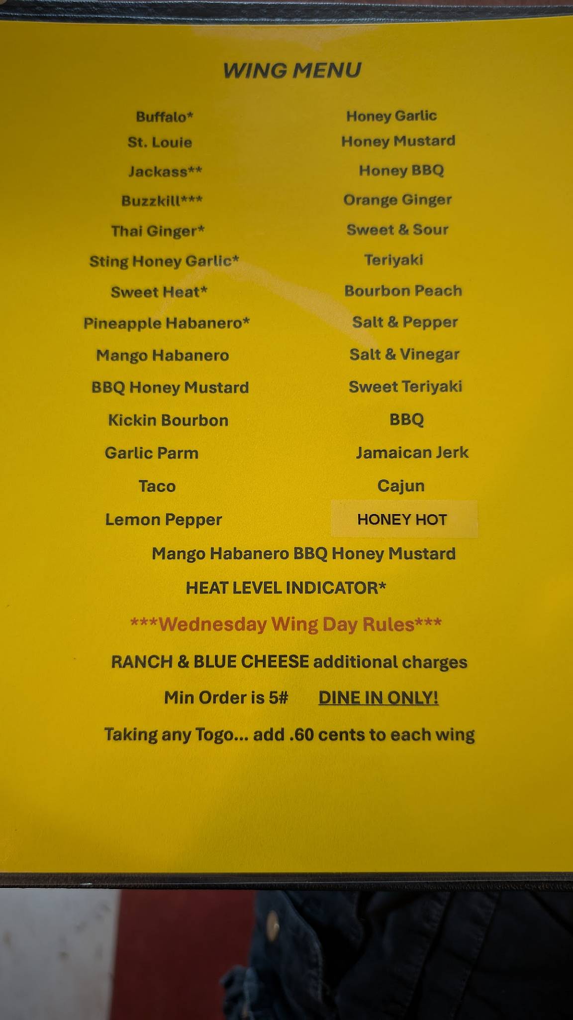 Menu at Cady's Tavern pub & bar, Glocester, Putnam Pike