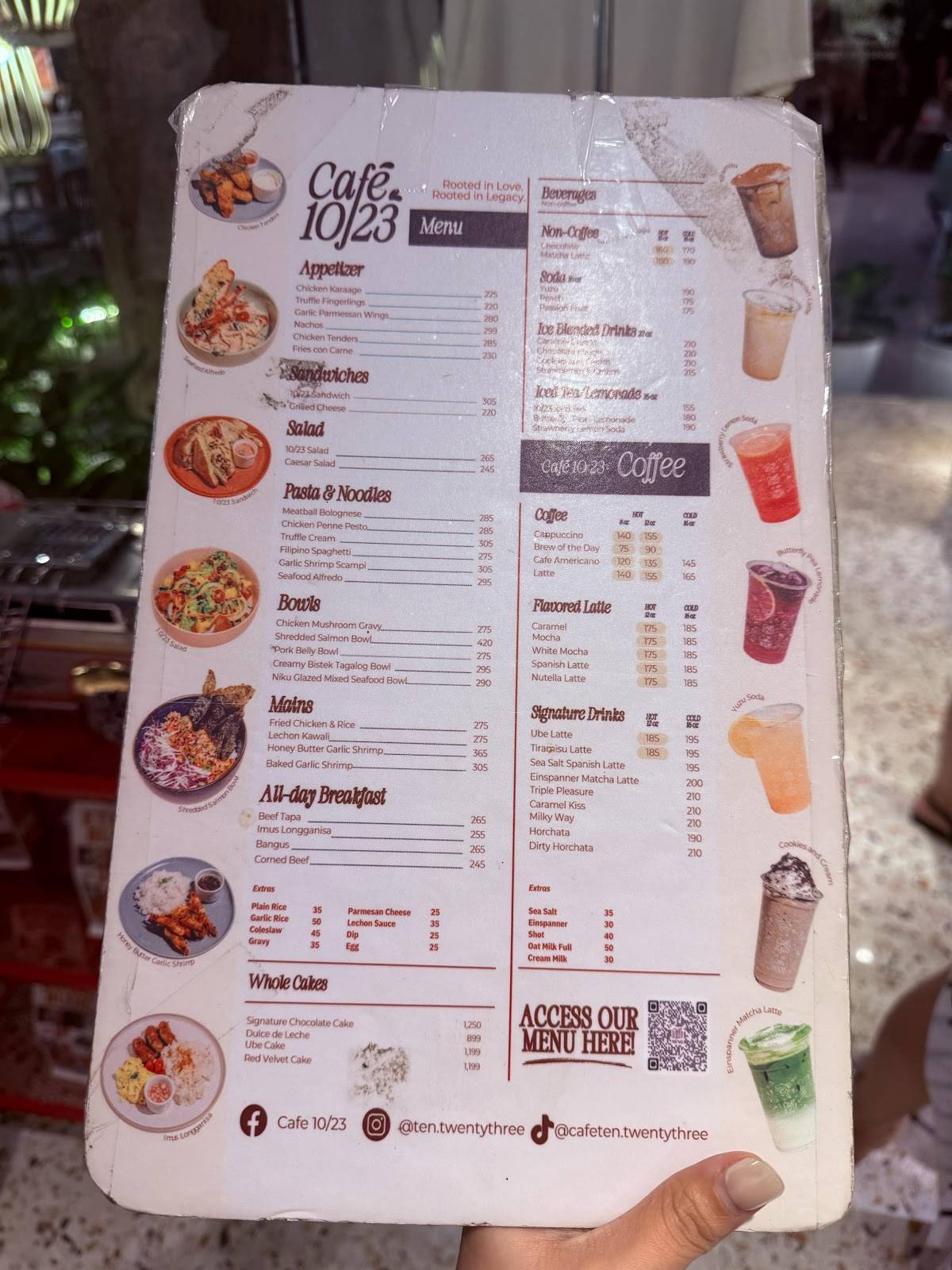 Menu at Cafe 10/23, Imus