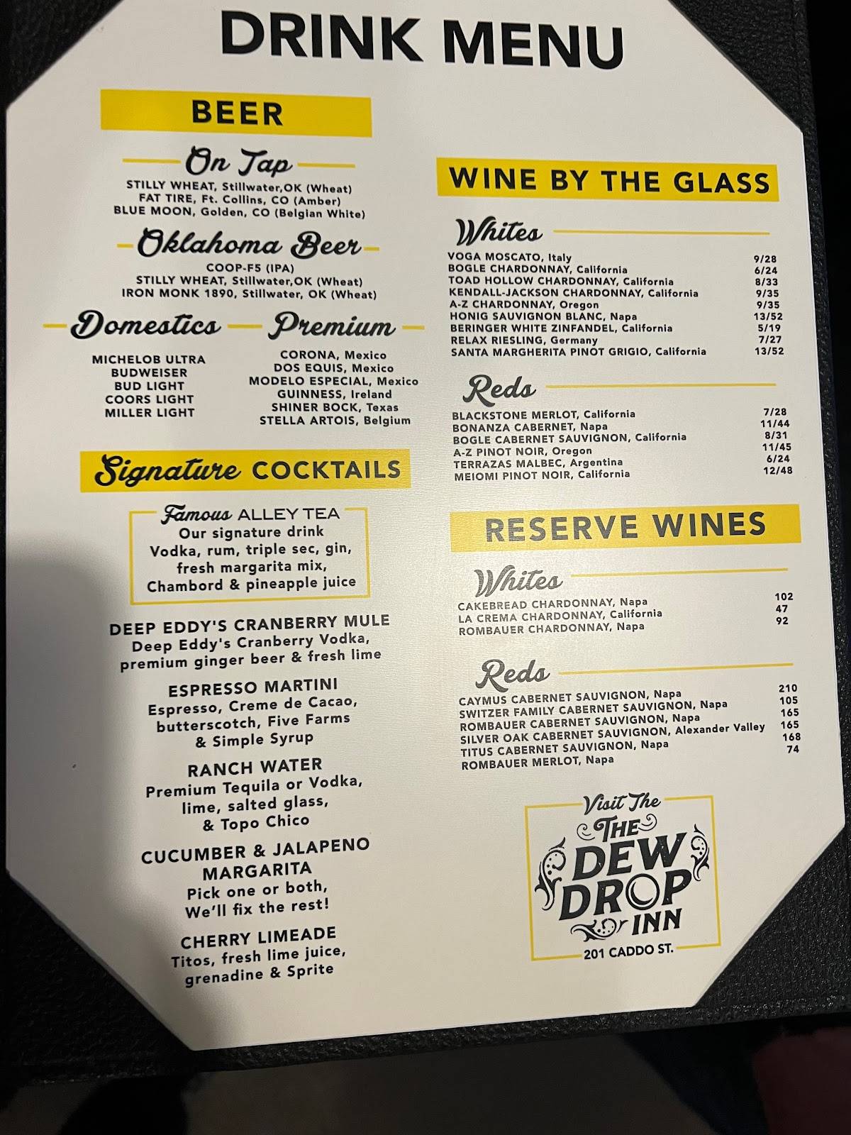 Menu at Cafe Alley, Ardmore, 126 A St NE