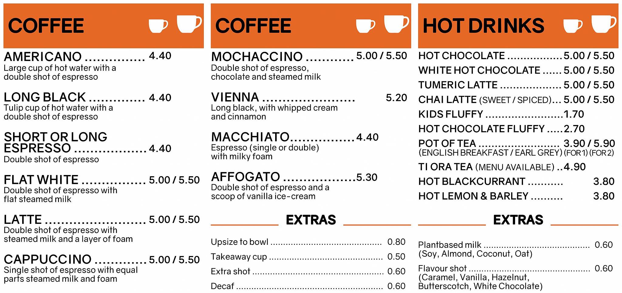Menu at Artisan by Rangiora Bakery, Rangiora