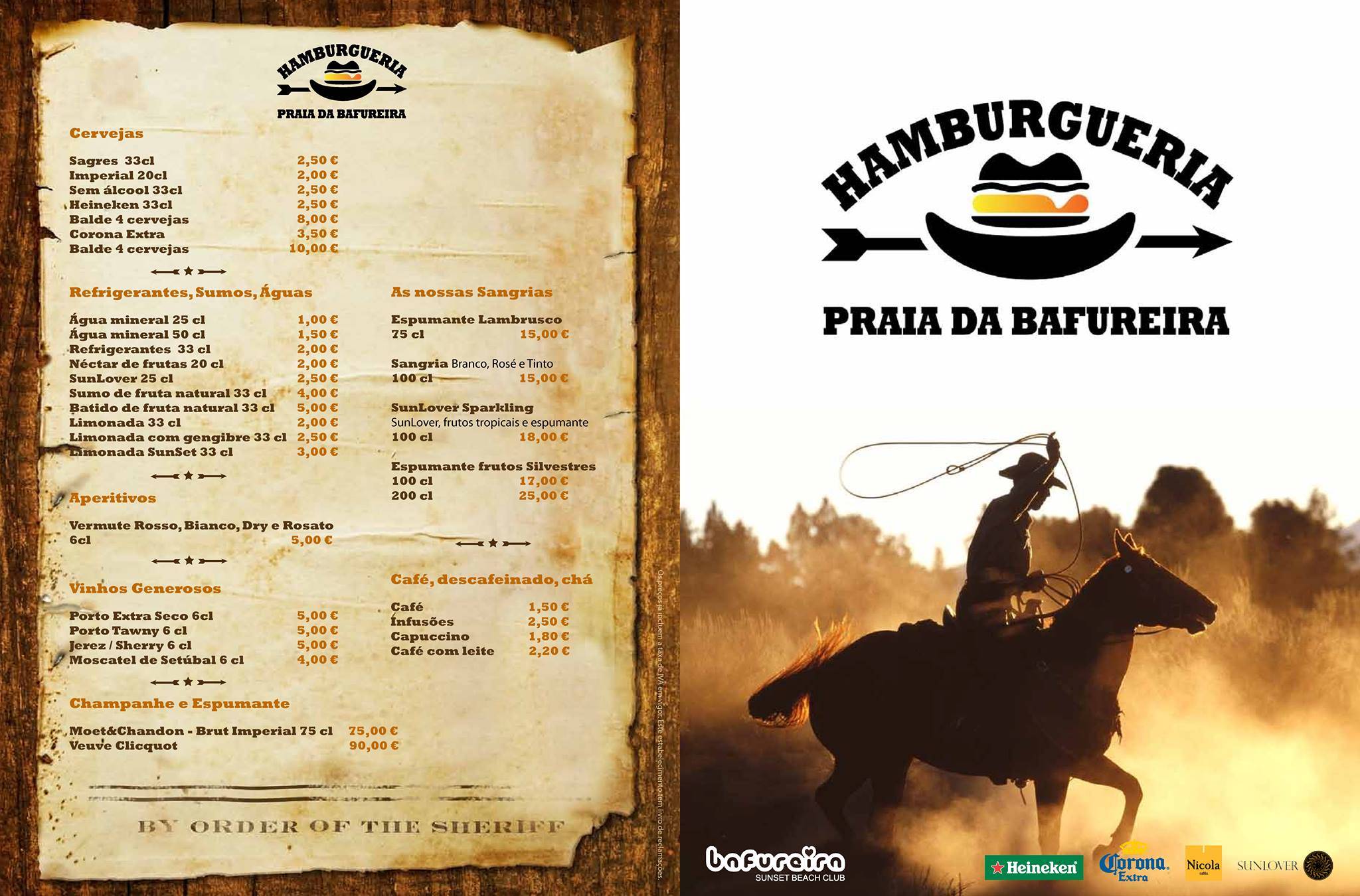 Menu at Bar Praia Estoril, Parede