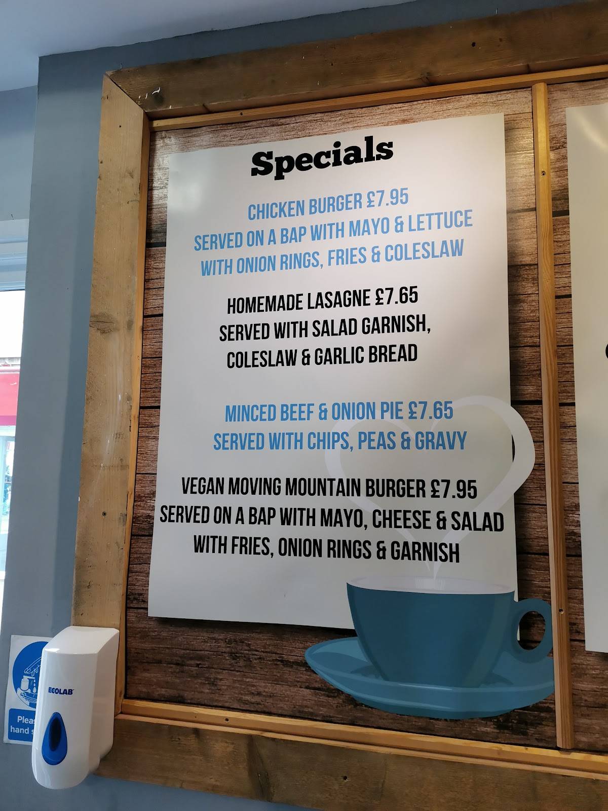 Menu at City Corner Cafe, Lichfield