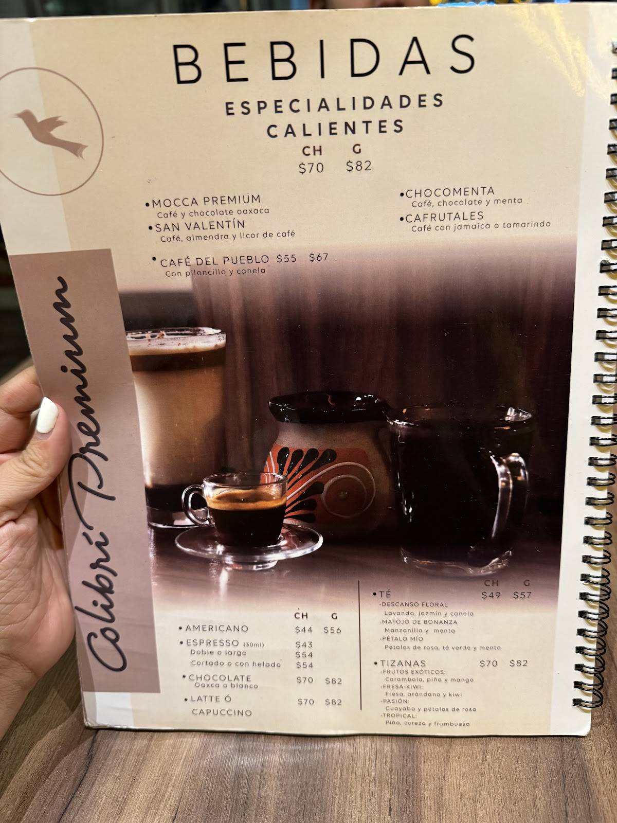 Carta de Café Colibrí, Heroica Puebla de Zaragoza, Av. 43 Ote. #21