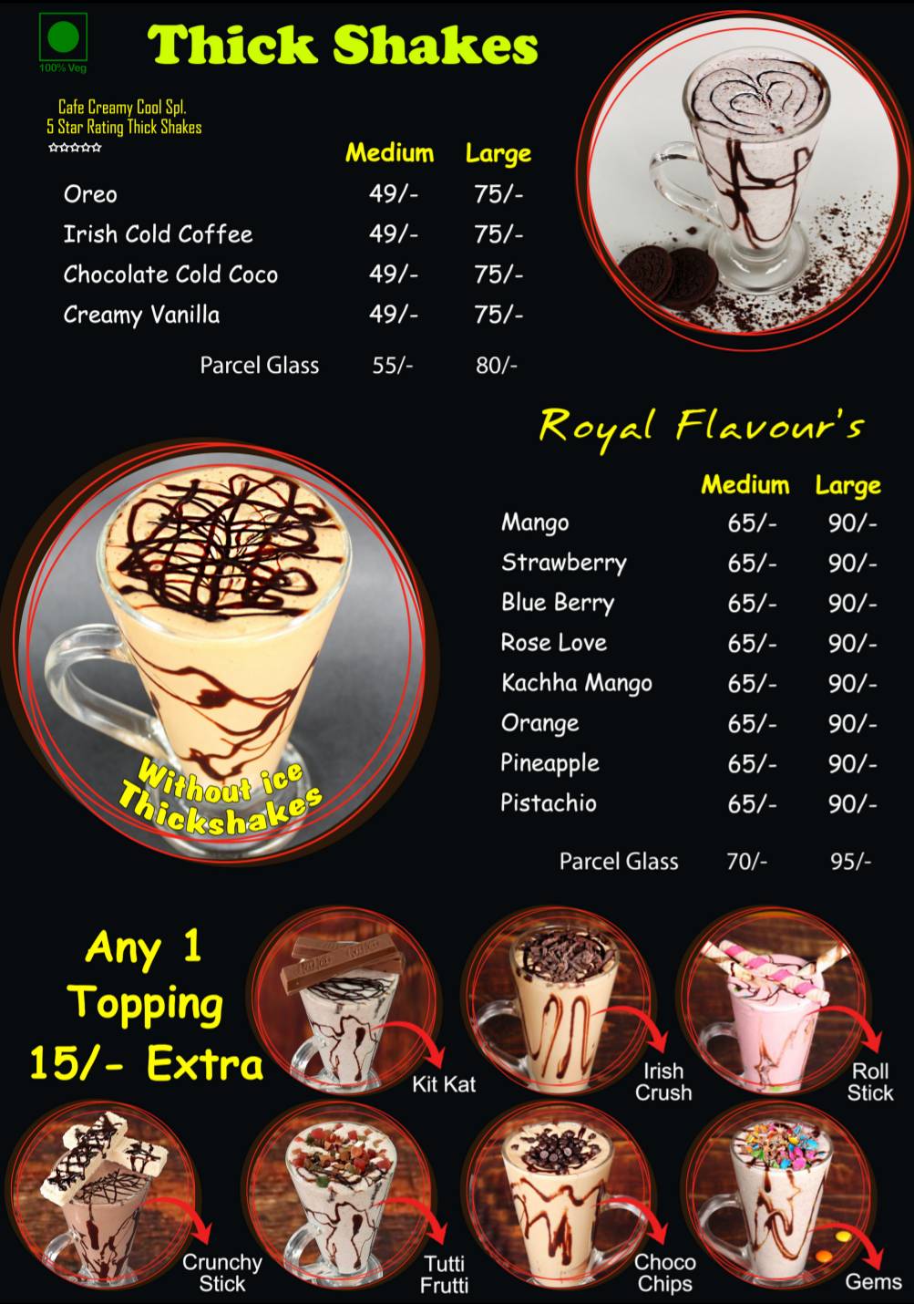 Menu at Cafe Creamy Cool - Desserts, Waffles & Thick Shakes in Virar ...