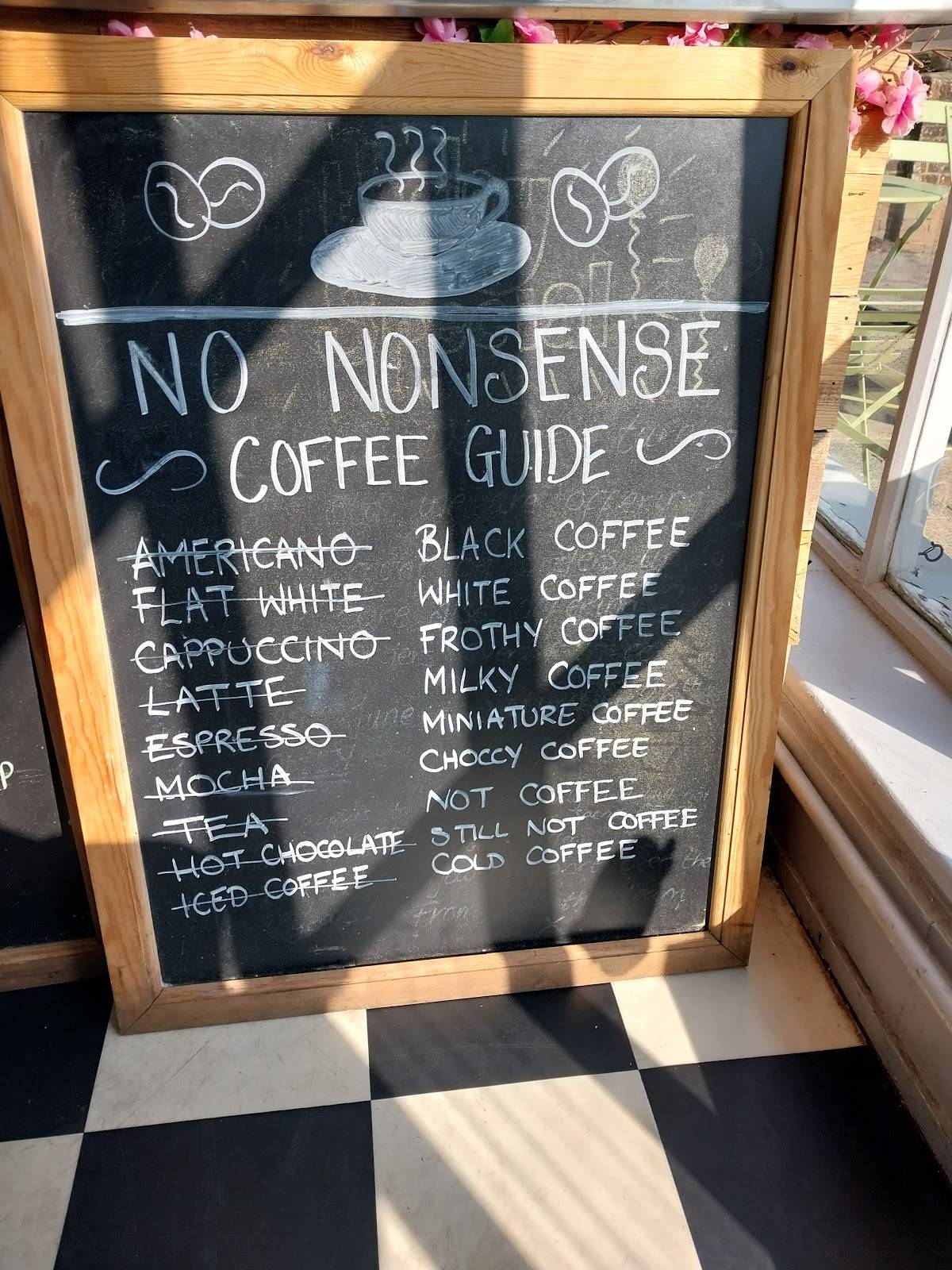 Menu at Dee Dee’s cafe, Findon