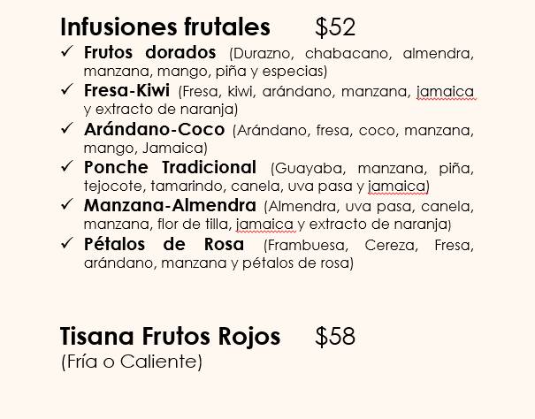 Carta de Café Delíz, Lázaro Cárdenas