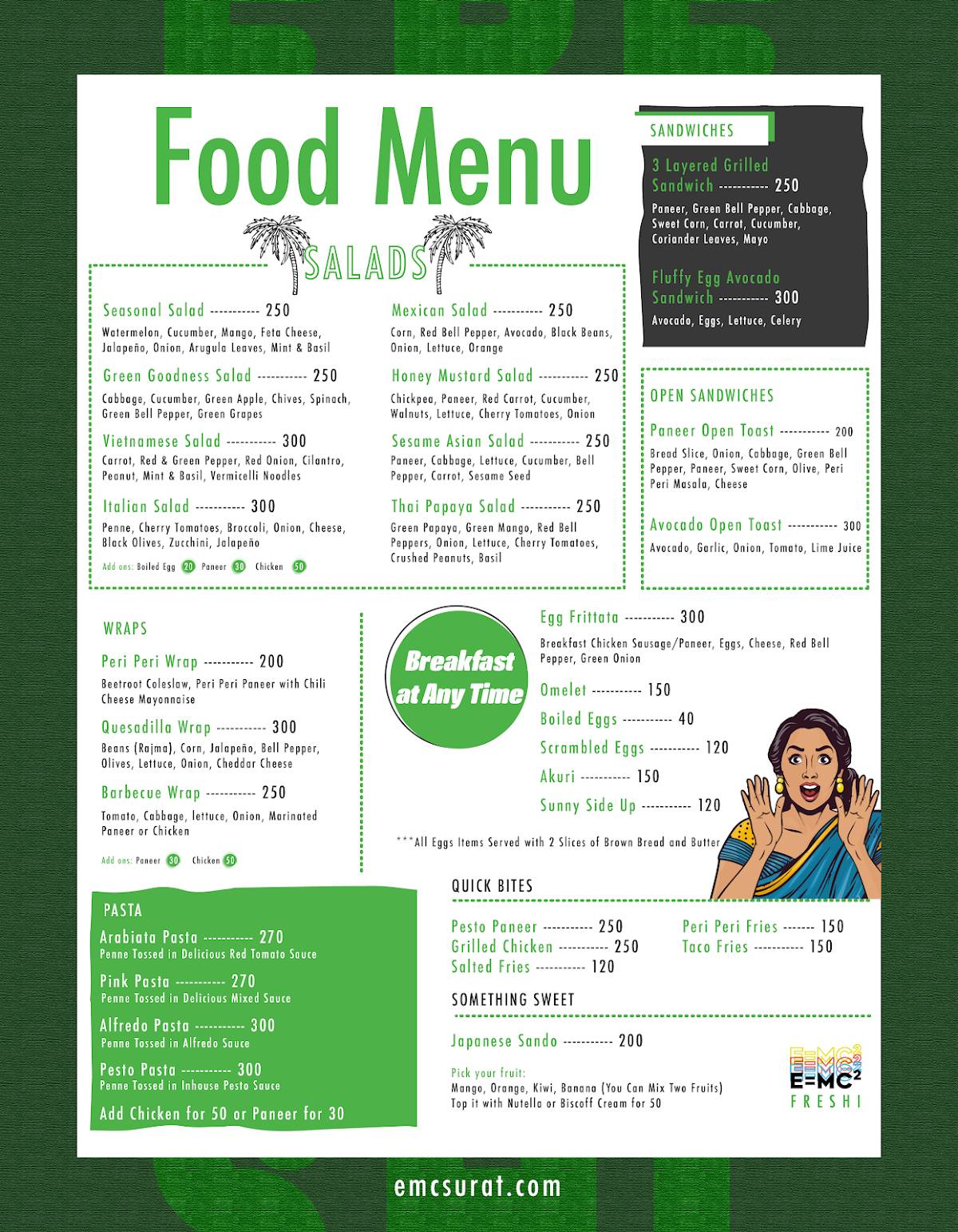 Menu at Cafe EMC Freshi Surat, Surat