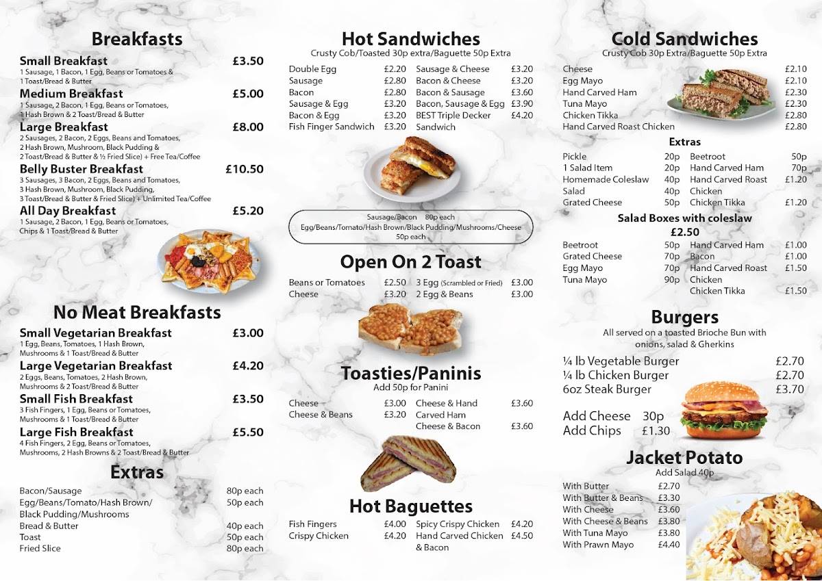 Menu at Electric Café cafe, Birmingham