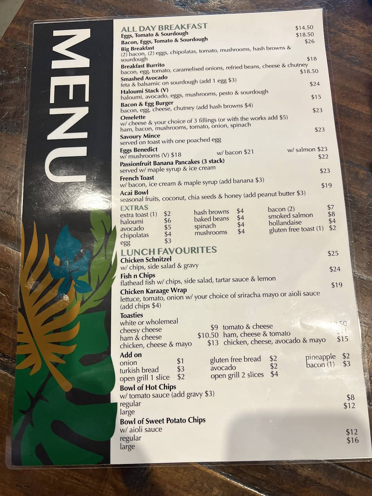 Menu at Elephant Grounds Cafe, Robina