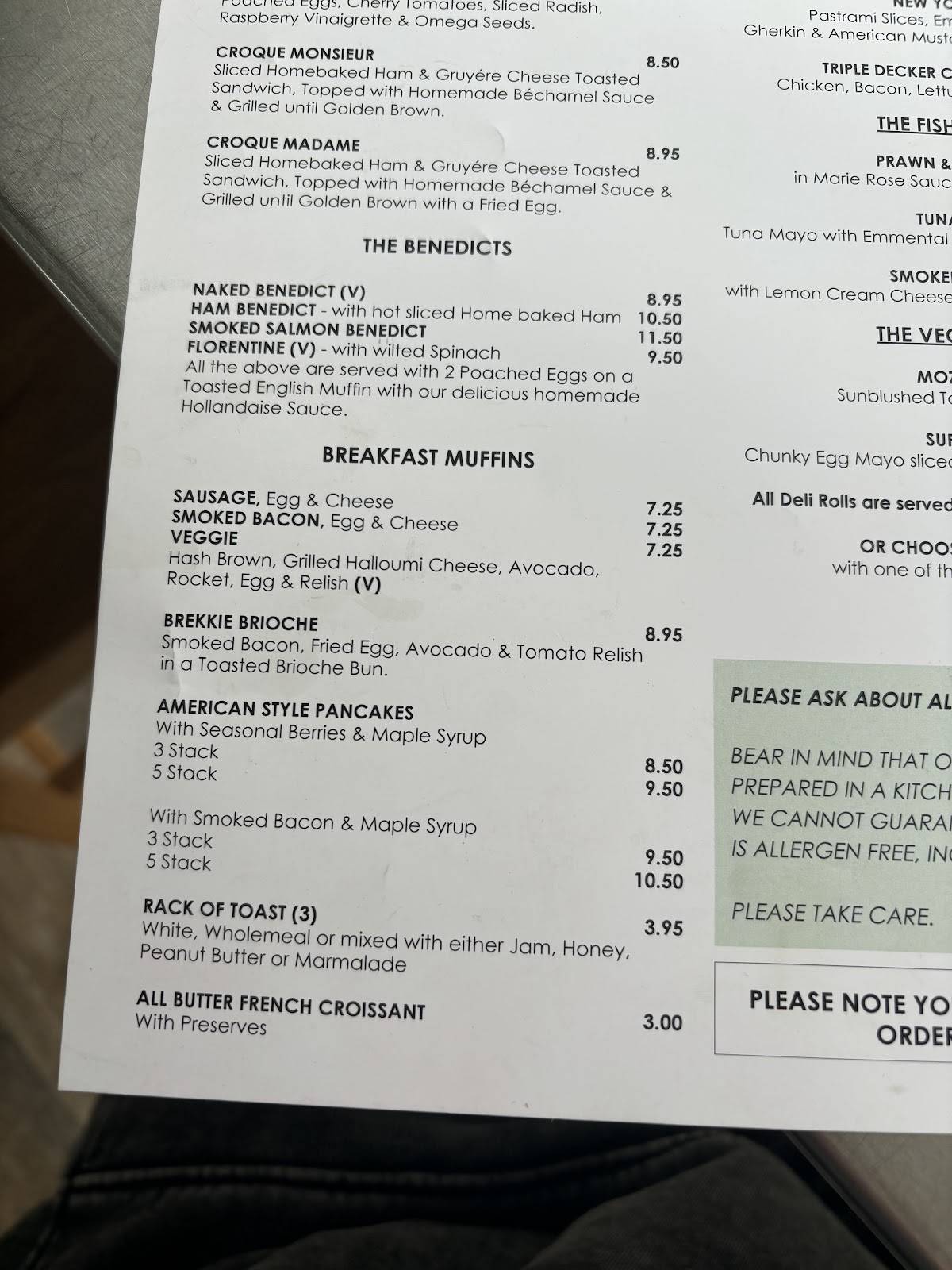 Menu at Fig & Favour cafe, Hagley