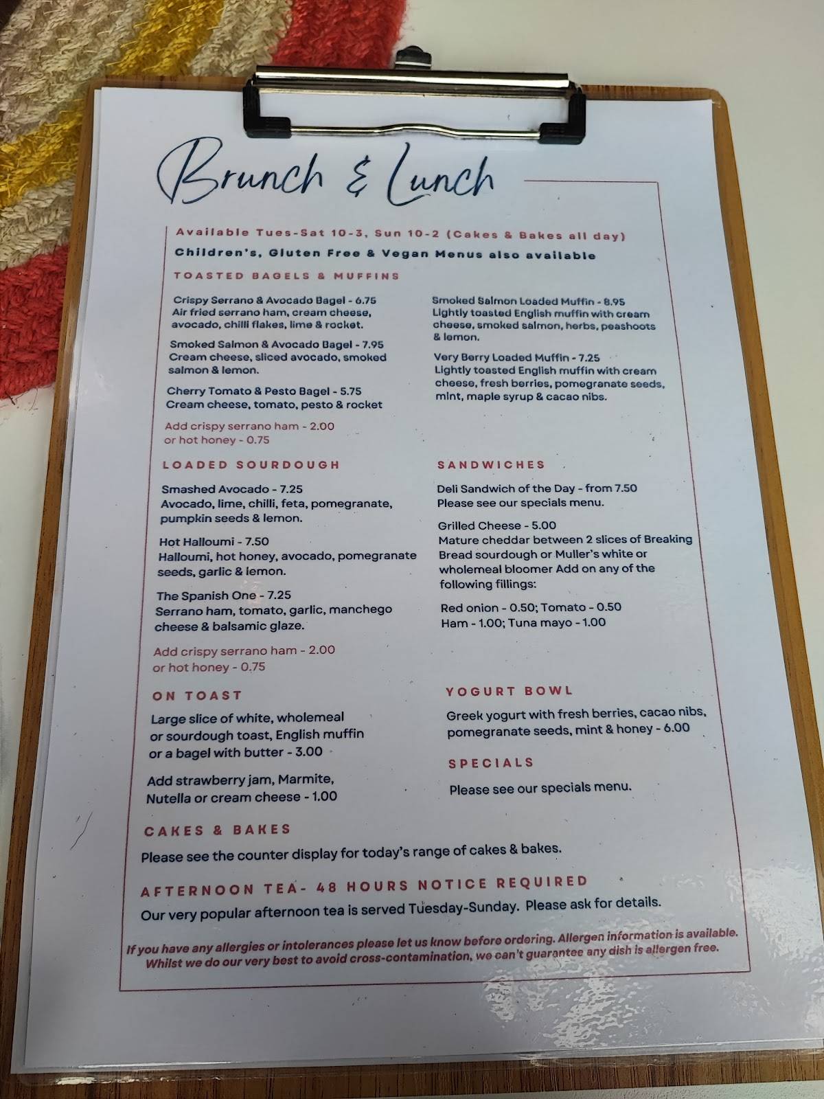 Menu at Cafe Floriana, Sunderland