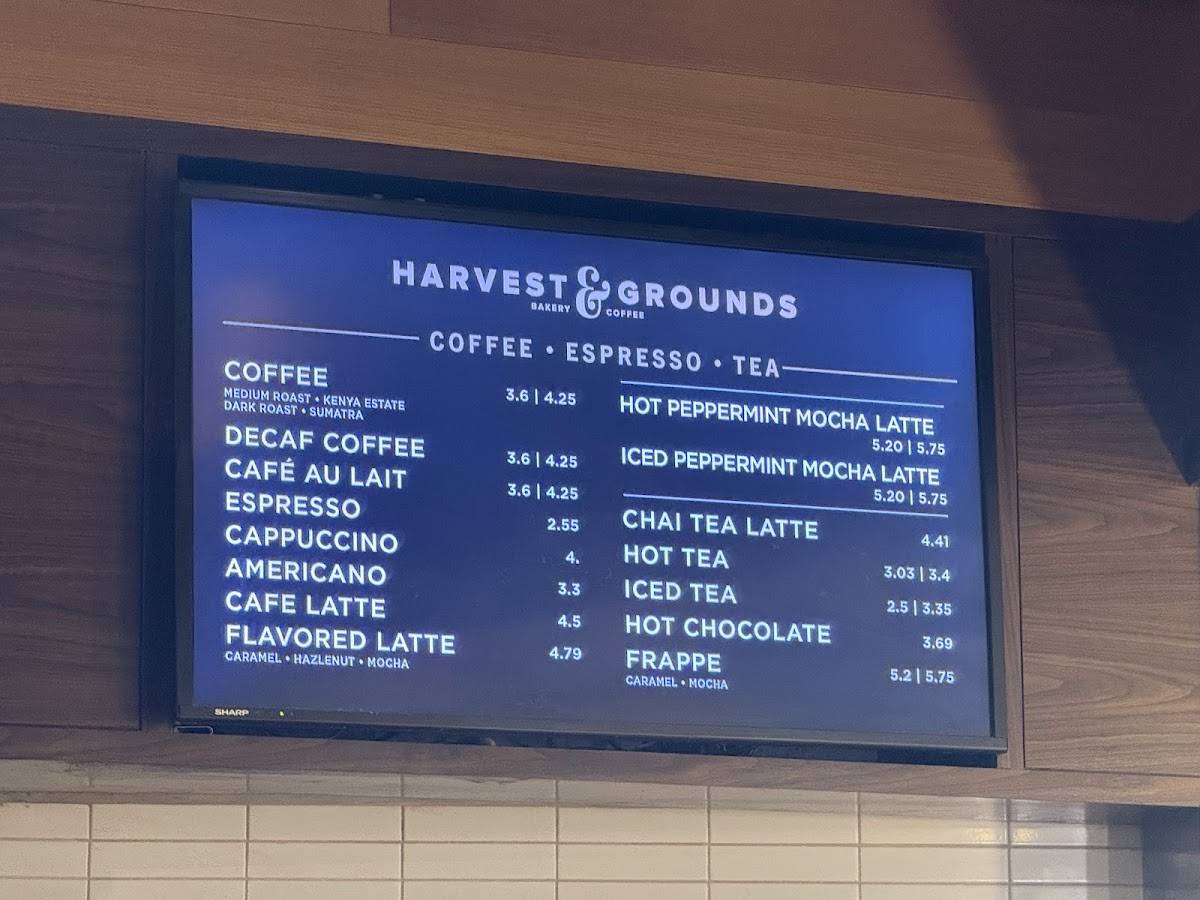 Menu at Harvest & Grounds cafe, Atlanta