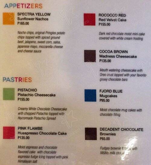 Carta de Hue Cafe Ph, Ciudad Quezon, Second Floor
