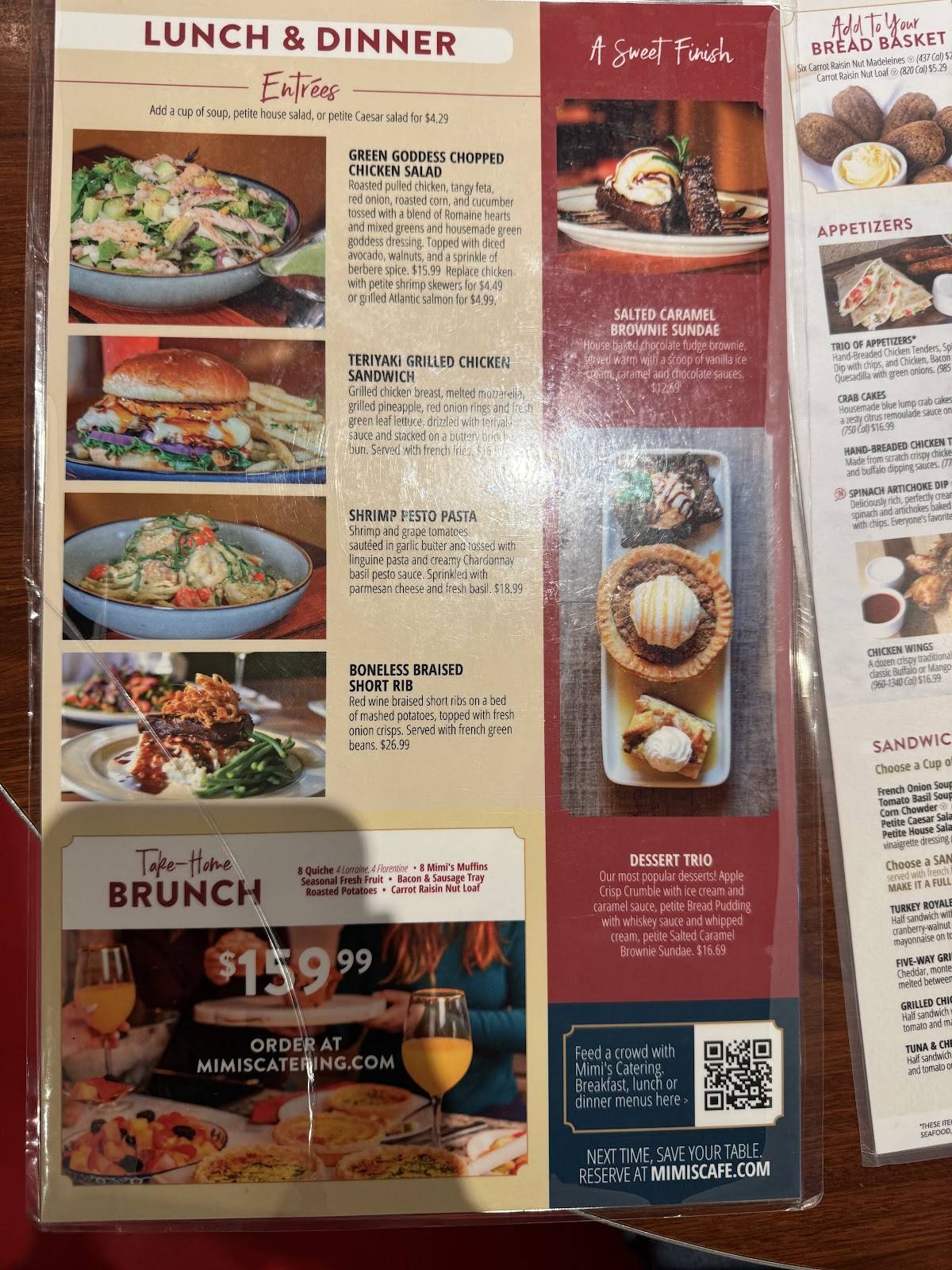 Menu at Mimi's Cafe, Knoxville, Parkside Dr