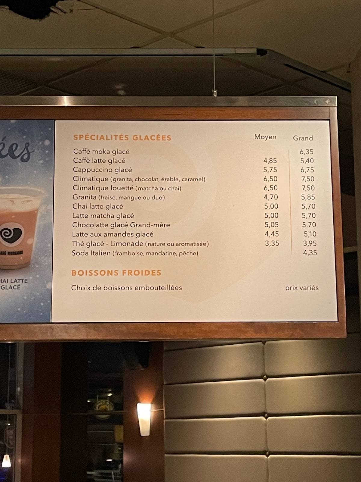 Menu au Café Morgane Brien, Repentigny