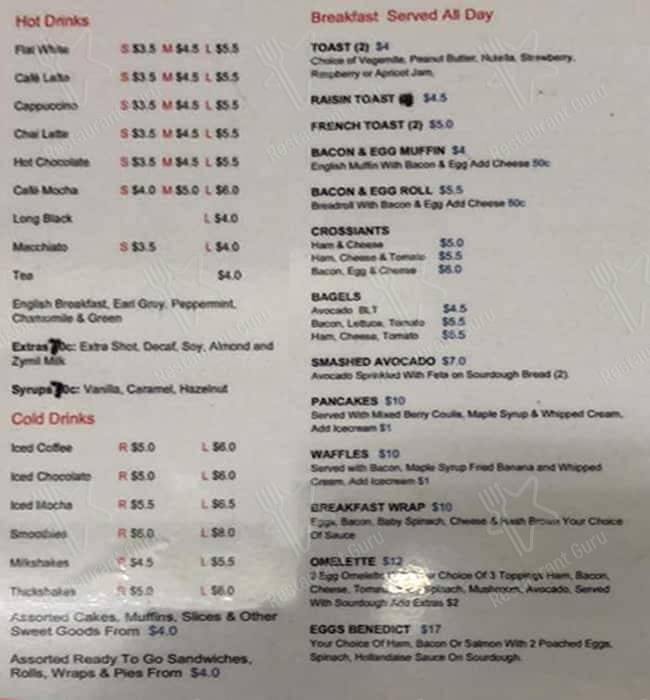Menu at Mountain Blends cafe, Zillmere