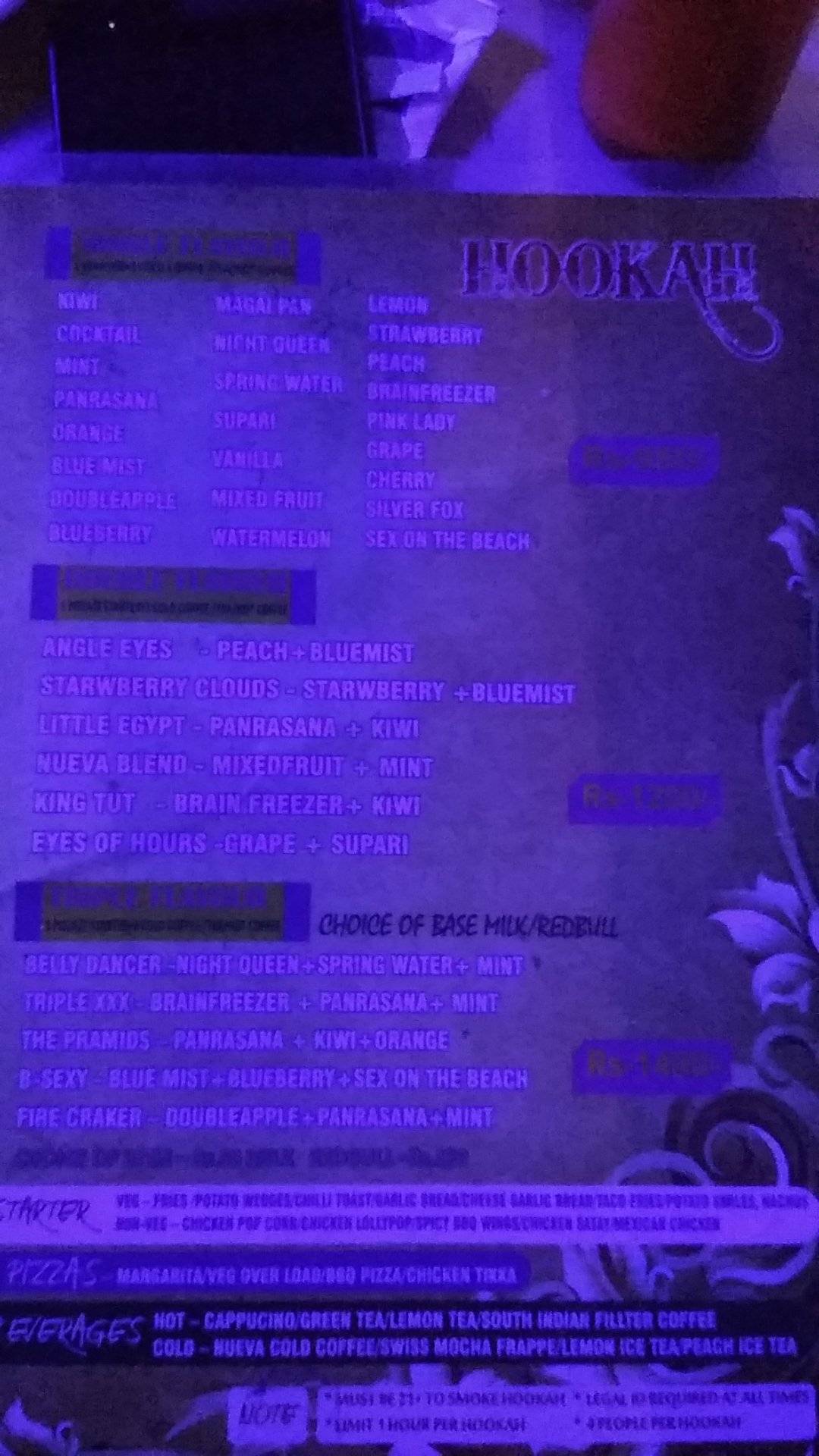 Menu at Nueva Premium Cafe, Bengaluru