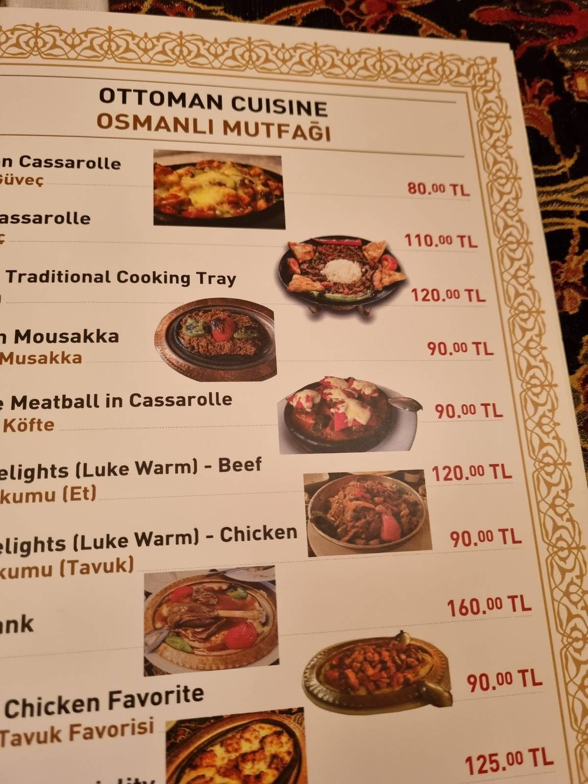 Menu at Old Ottoman Cafe & Restaurant, Istanbul, Cağaloğlu Hamamı Sk ...
