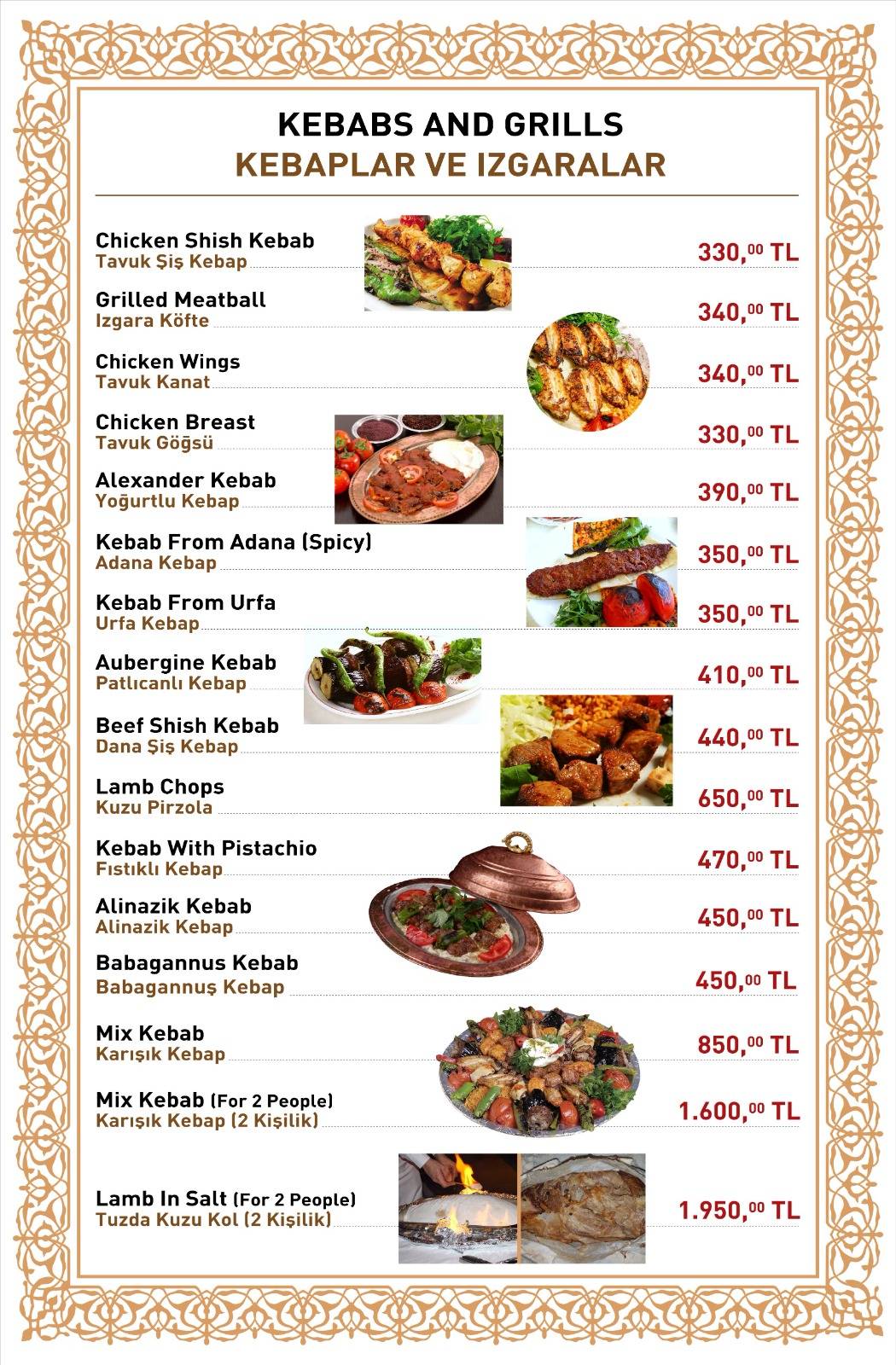 Menu at Old Ottoman Cafe & Restaurant, Istanbul, Cağaloğlu Hamamı Sk ...