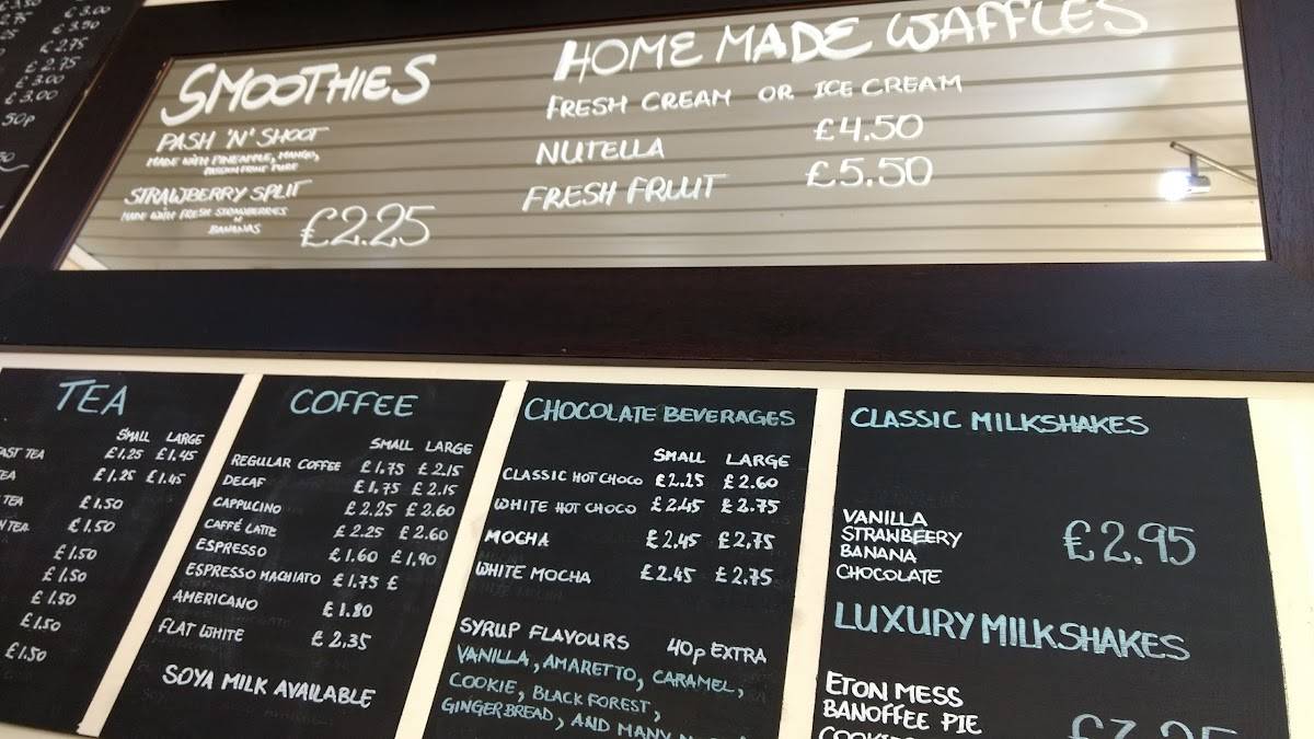 Menu at Café Paolo cafe, London, 1 The Vale