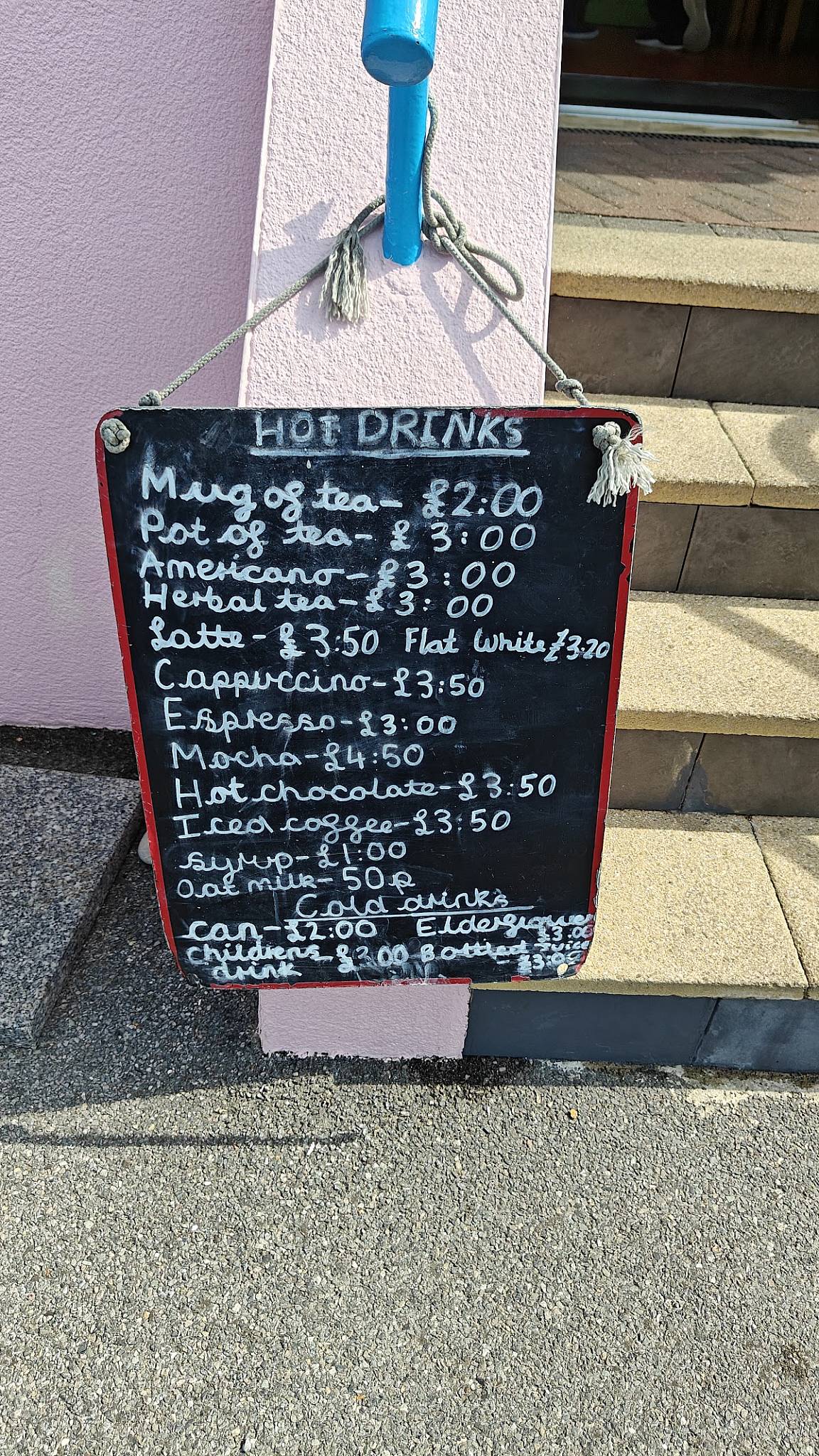 Menu at Quiddles Cafe, Portland, The Esplanade